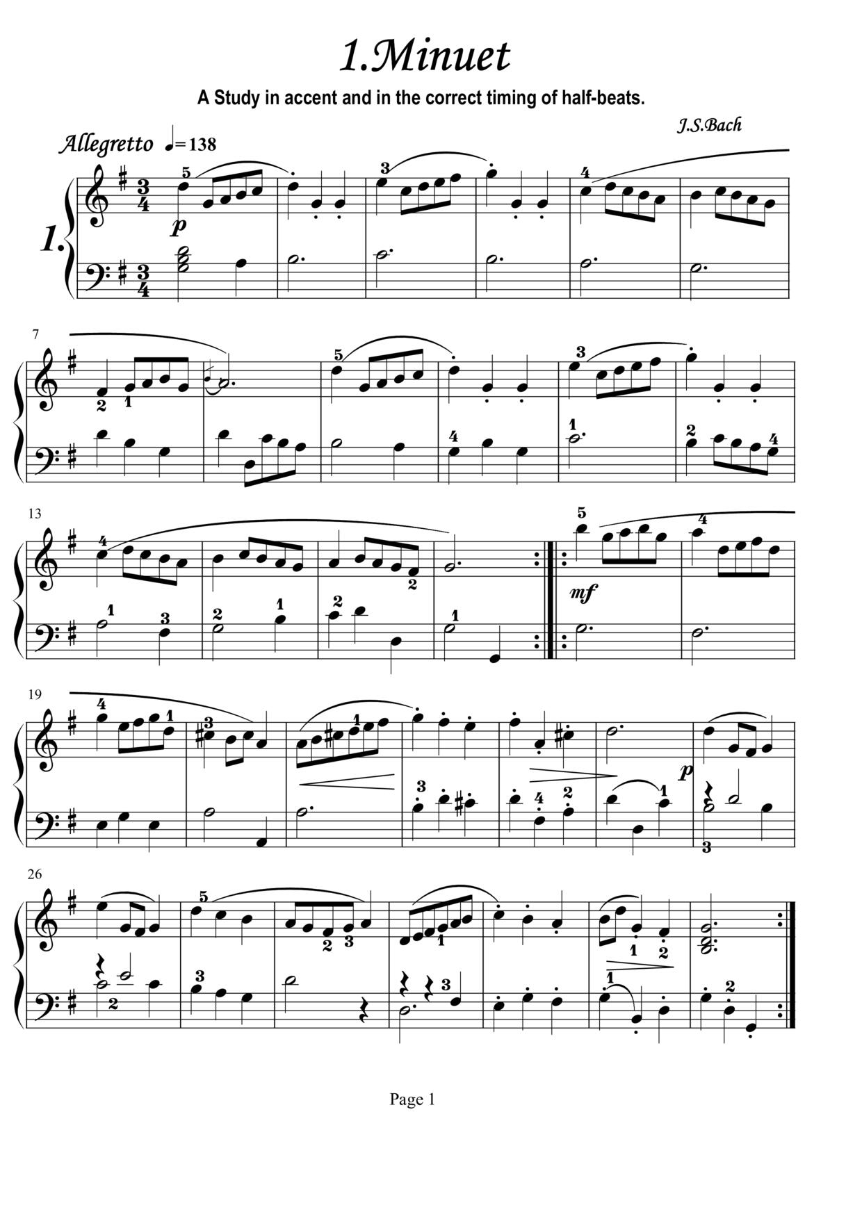 Bach-First Lessons in Bach Sheet Music pdf, - Free Score Download ★