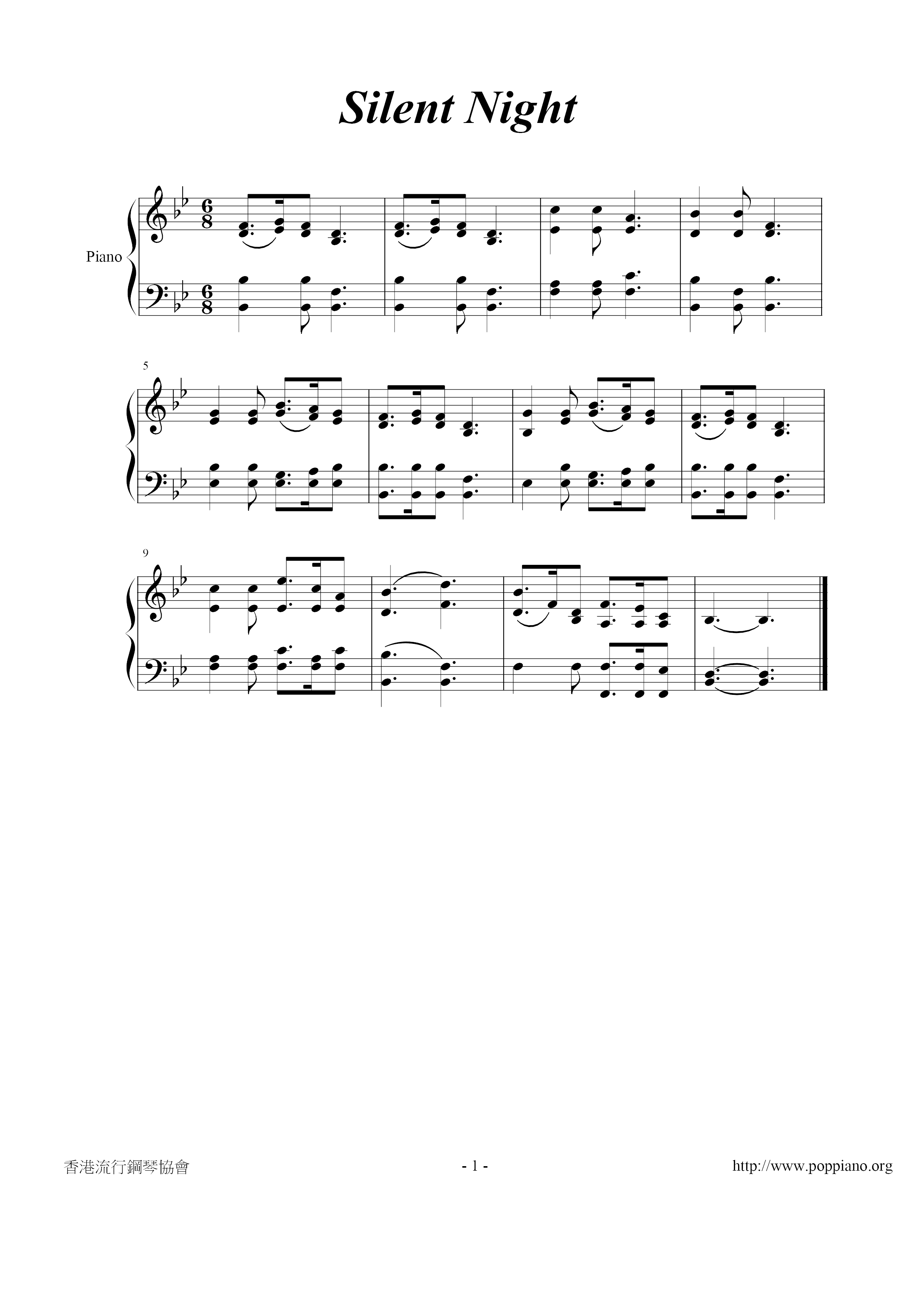 Christmas-Silent Night (Christmas Eve) Sheet Music pdf, - Free Score ...