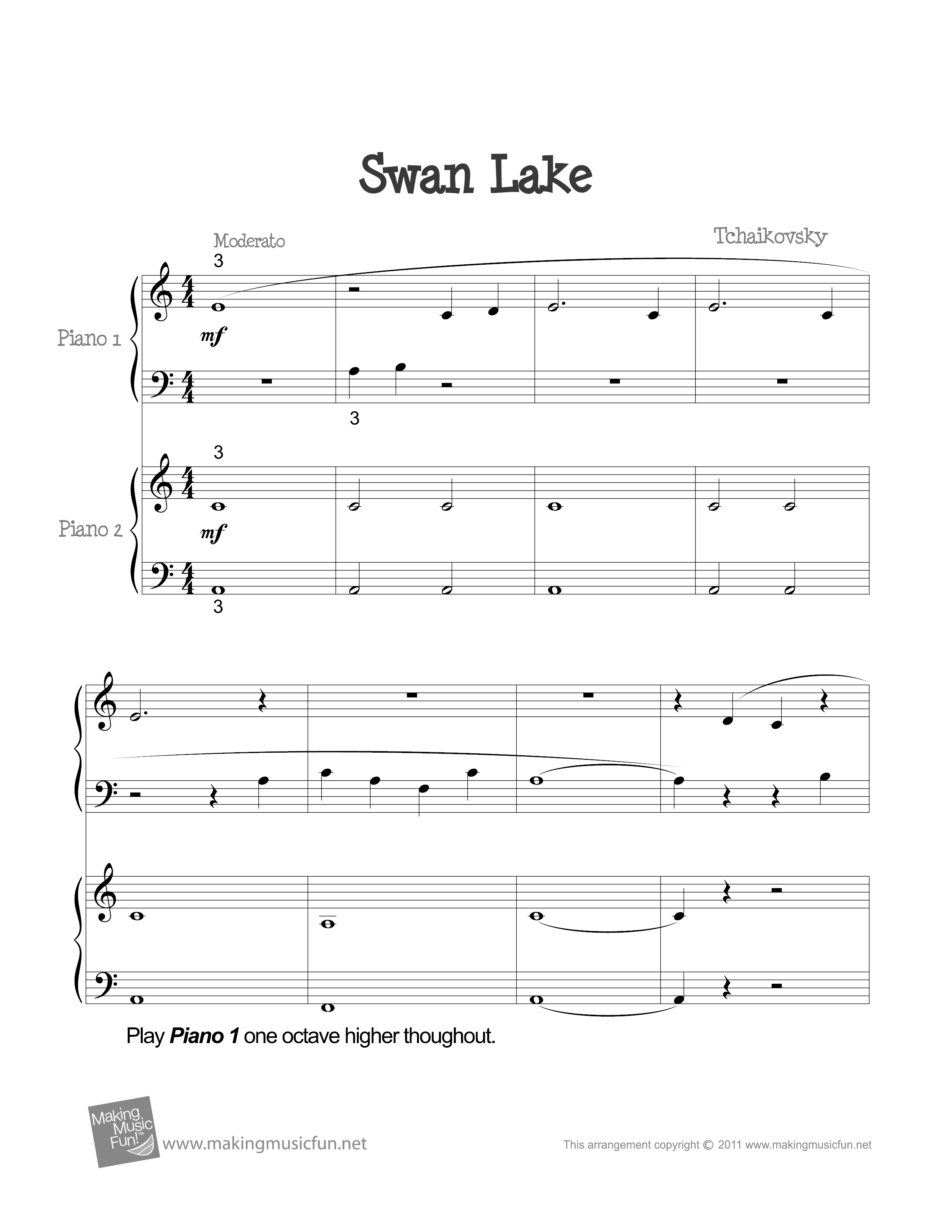 Tchaikovsky-Swan Lake Sheet Music pdf, (チャイコフスキー) - Free Score Download ★