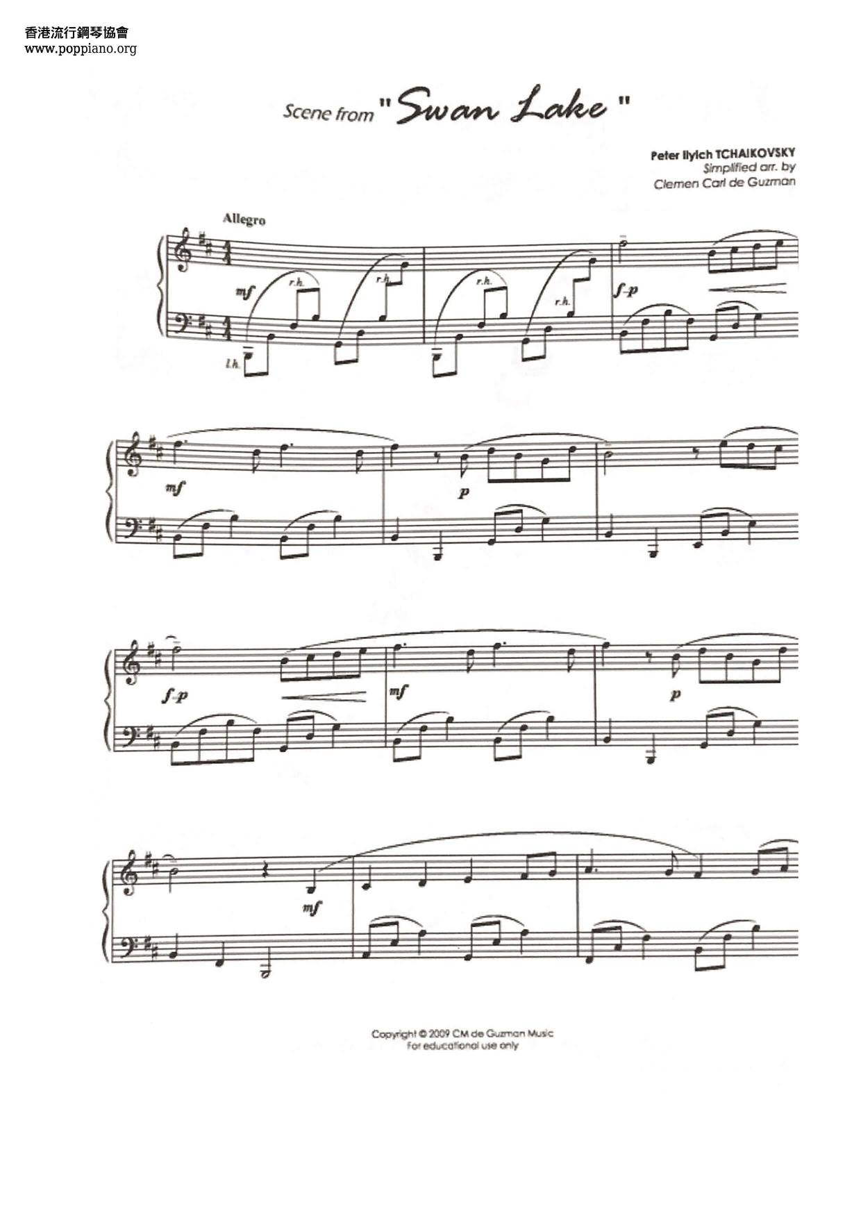 Tchaikovsky-Swan Lake Sheet Music pdf, (チャイコフスキー) - Free Score Download ★