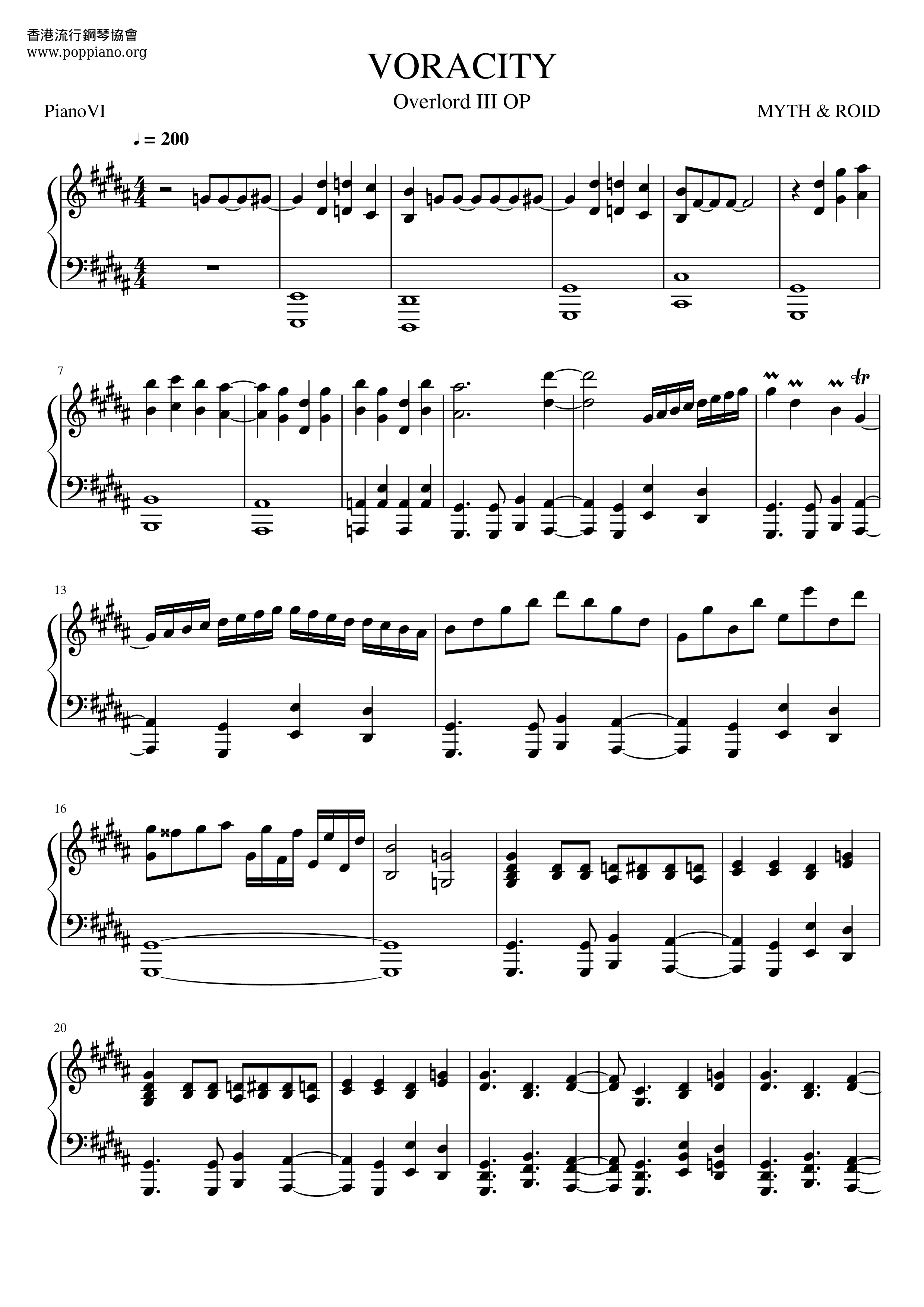 Myth & Roid-Overlord 3 - Voracity Sheet Music pdf, - Free Score Download ★