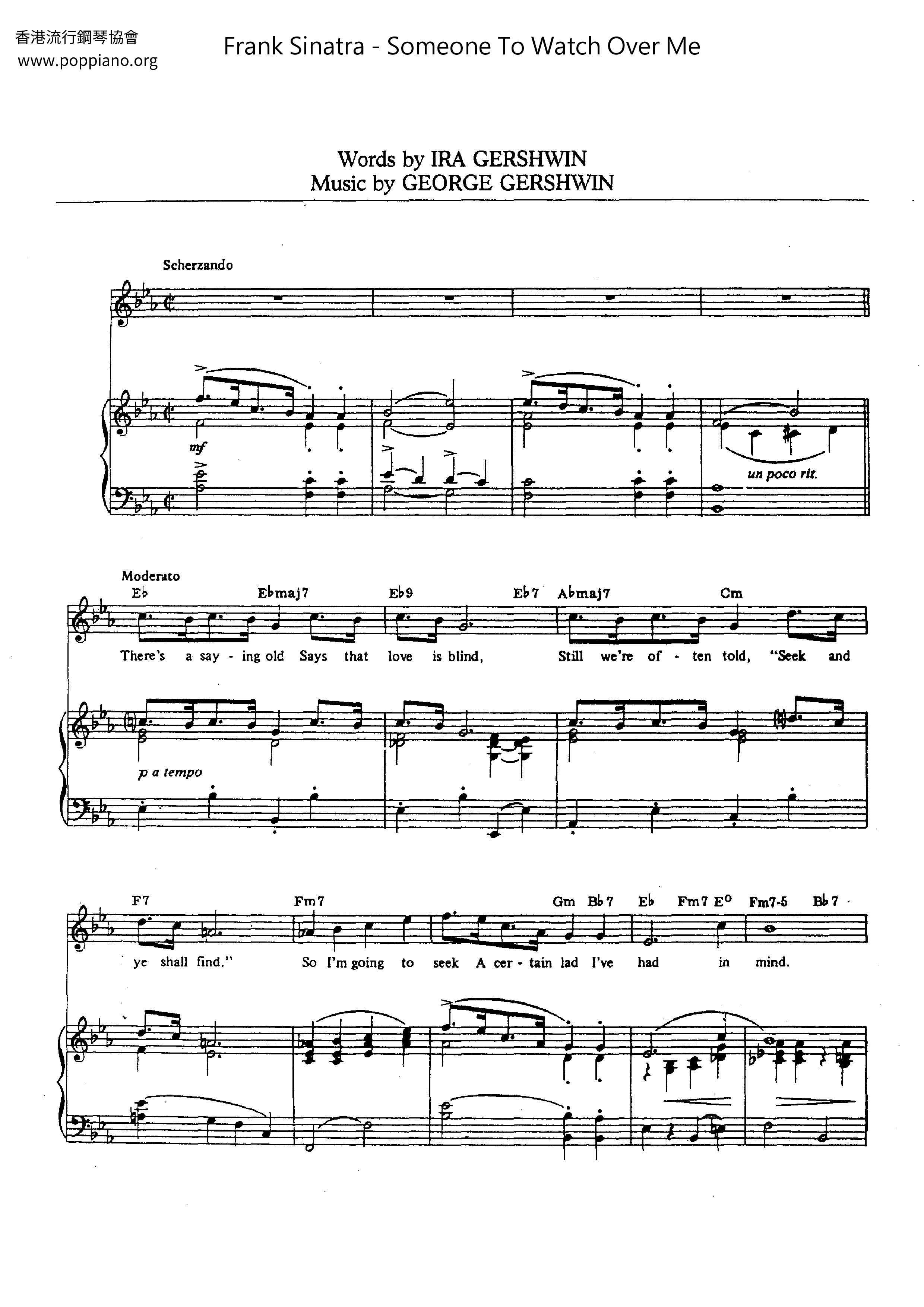 Frank Sinatra-Someone To Watch Over Me Sheet Music pdf, - Free Score ...