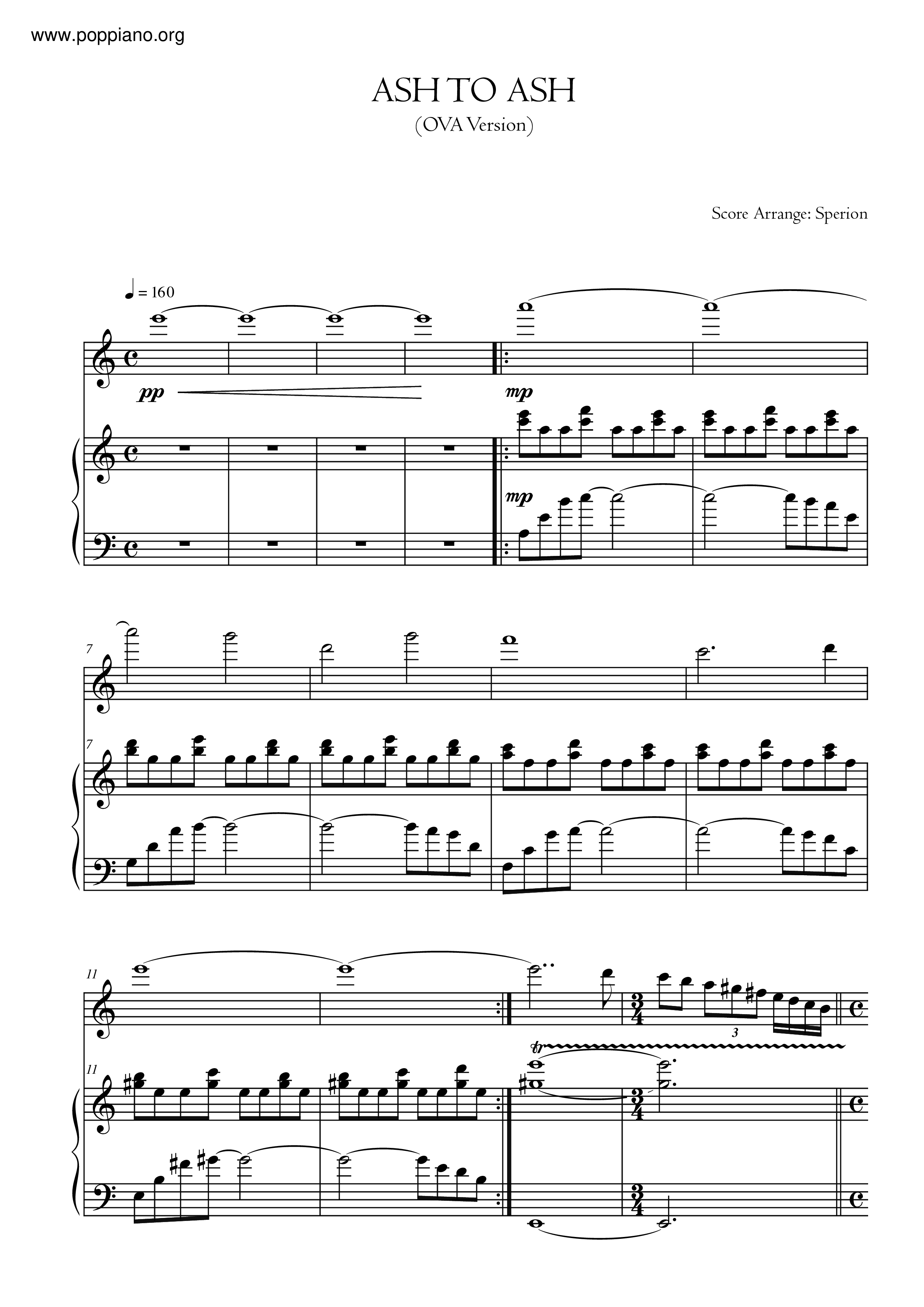 Super Robot Wars / スーパーロボット大戦-Ash To Ash Sheet Music pdf, - Free Score ...