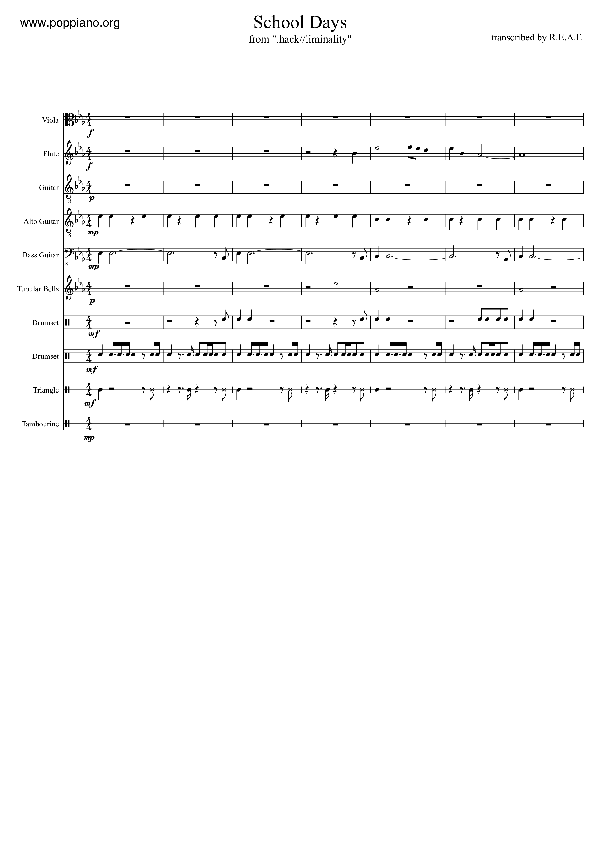 Hack//Liminality-School Days Sheet Music pdf, - Free Score Download ★