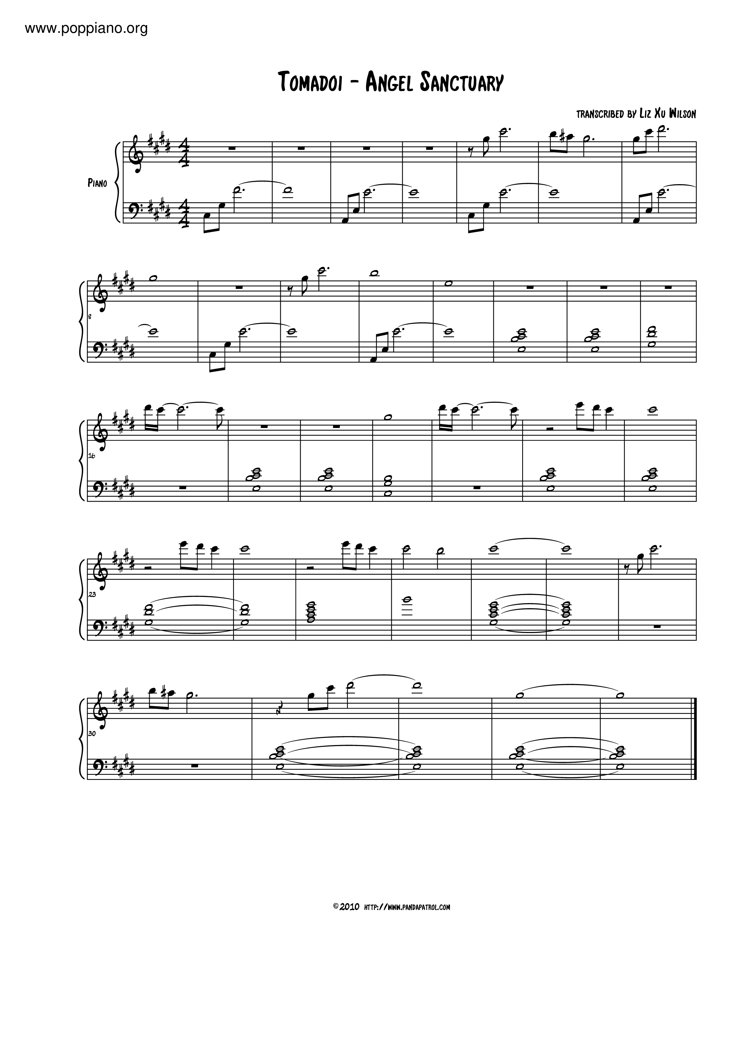 Angel Sanctuary-Tomadoi Sheet Music pdf, - Free Score Download ★