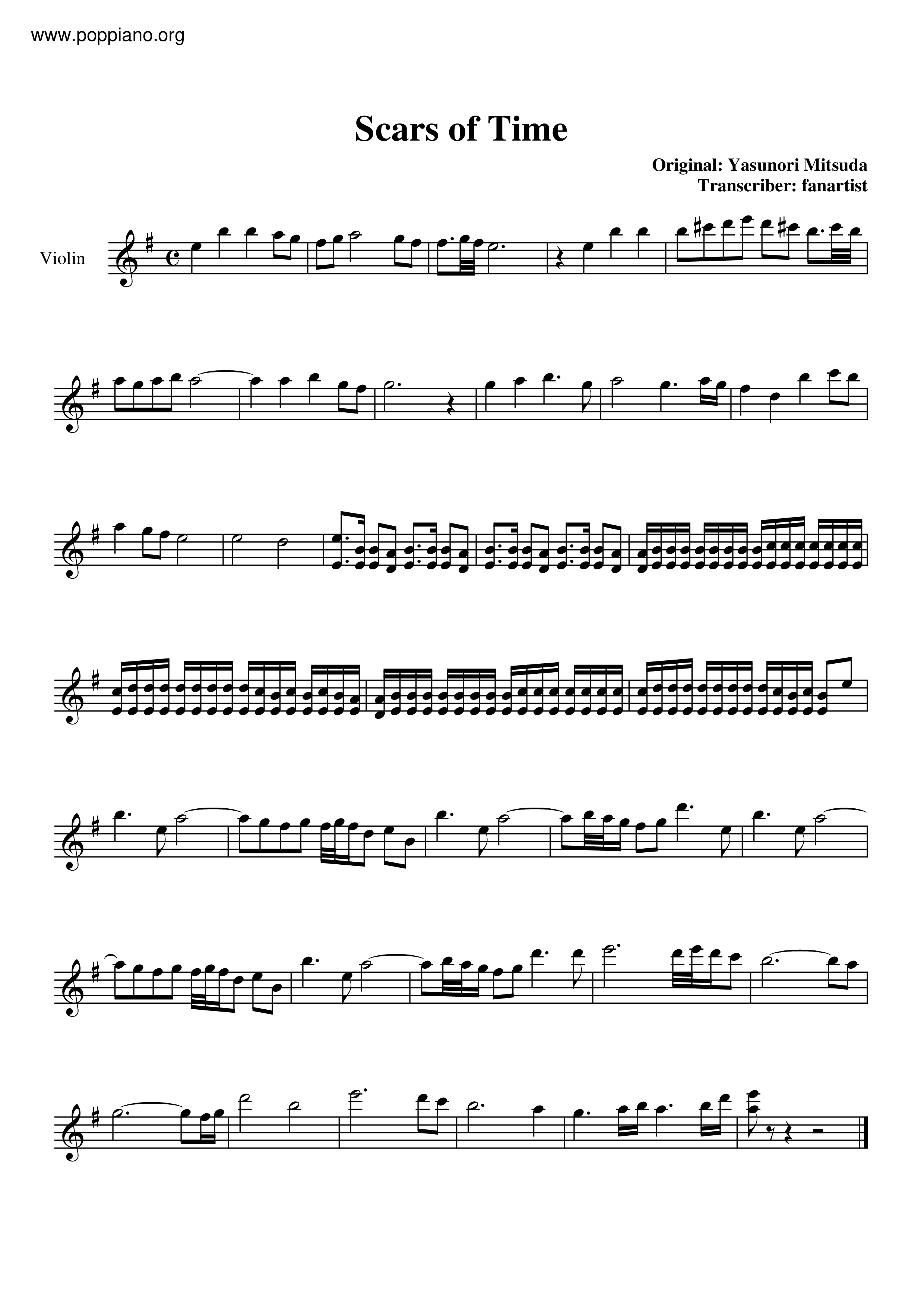 Chrono Cross-Scar Of Time Sheet Music pdf, - Free Score Download ★