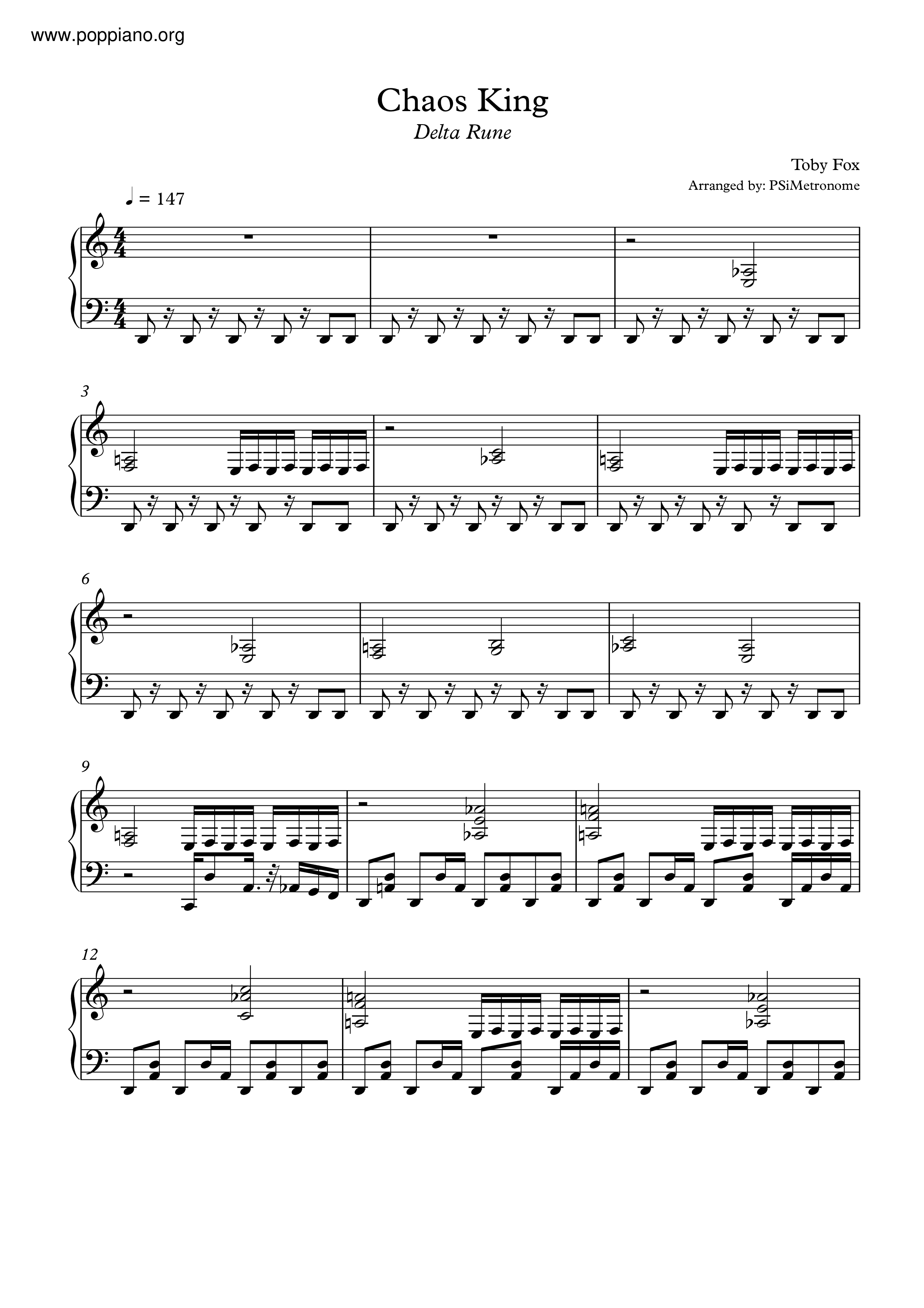 Deltarune-Chaos King Sheet Music pdf, - Free Score Download ★