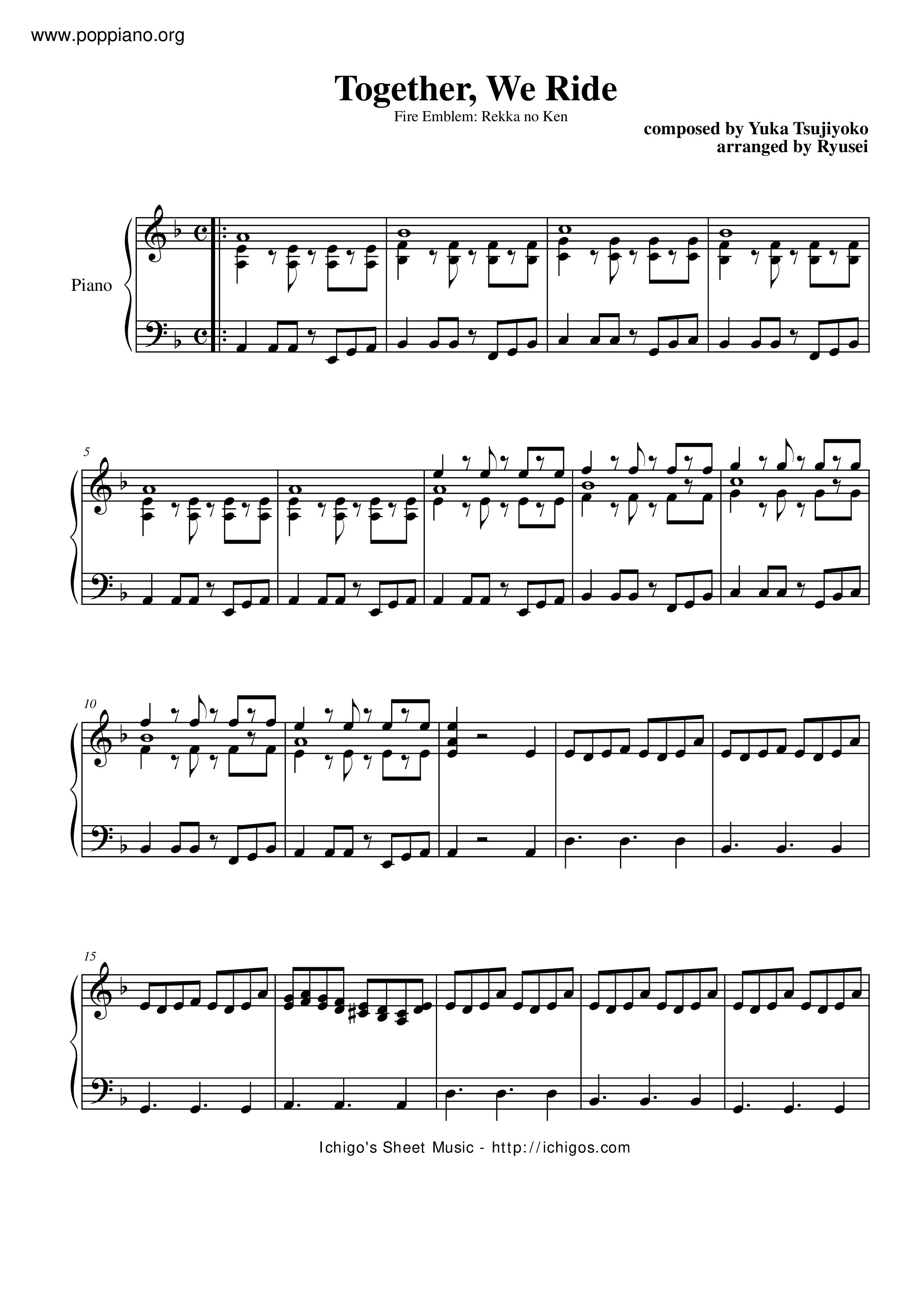 Fire Emblem-Together We Ride Sheet Music pdf, - Free Score Download ★