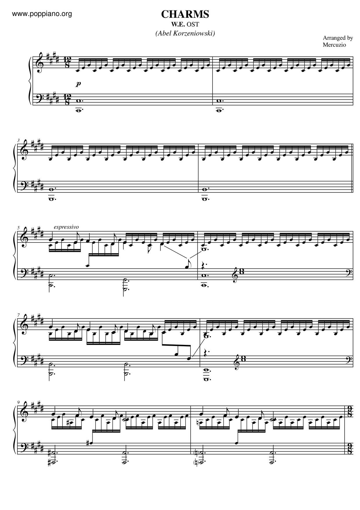 Abel Korzeniowski-Charms Sheet Music pdf, - Free Score Download ★