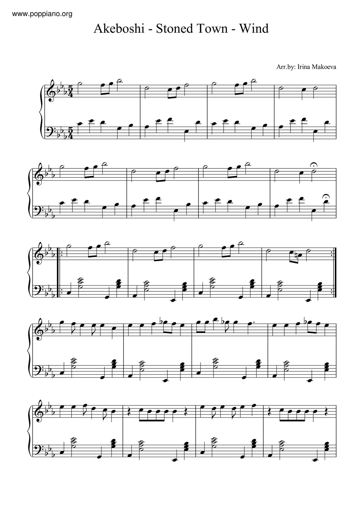 Akeboshi-Naruto - Wind Sax Score pdf, - Free Score Download ★