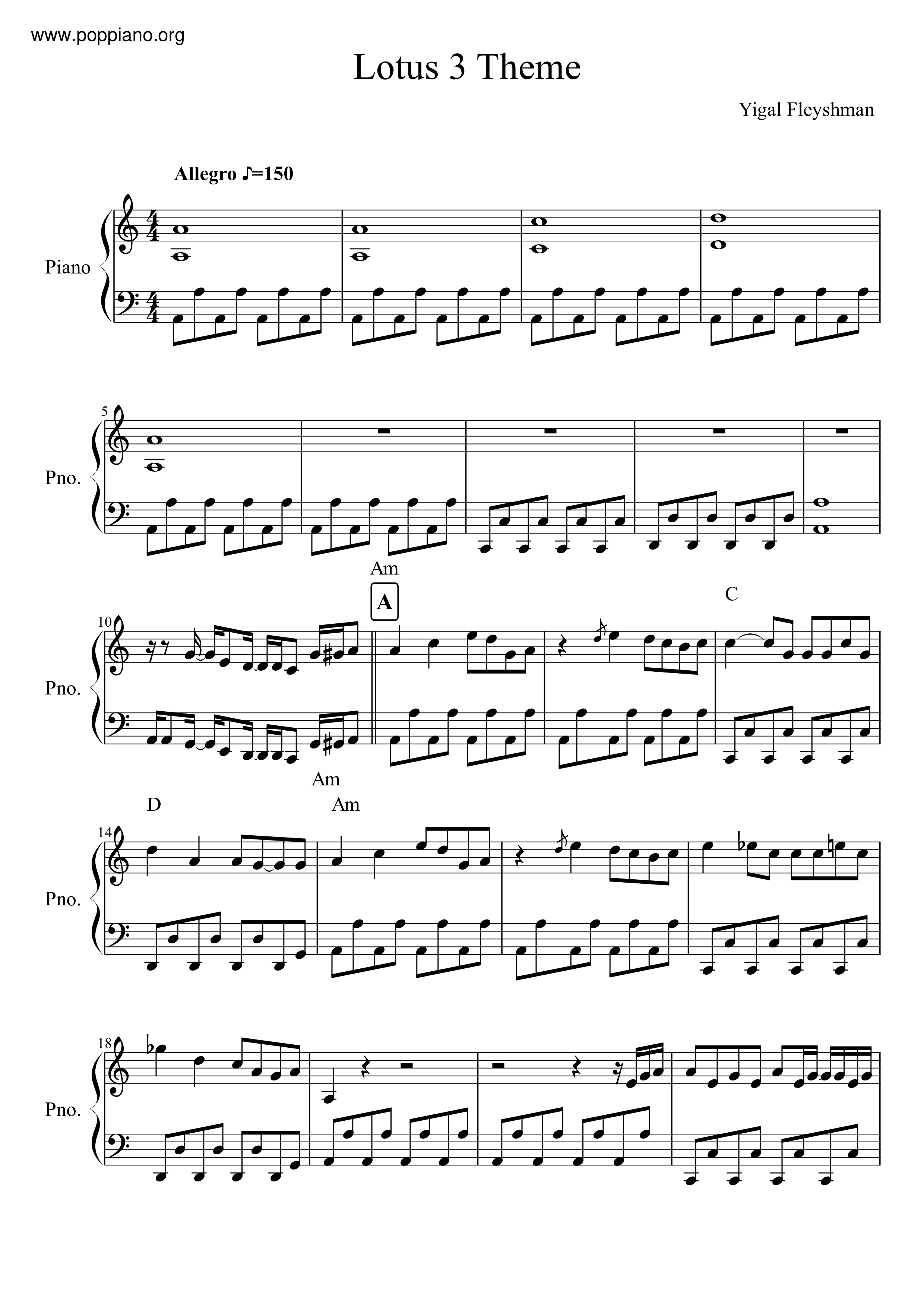 Lotus 3-Lotus 3 Theme Sheet Music pdf, - Free Score Download ★