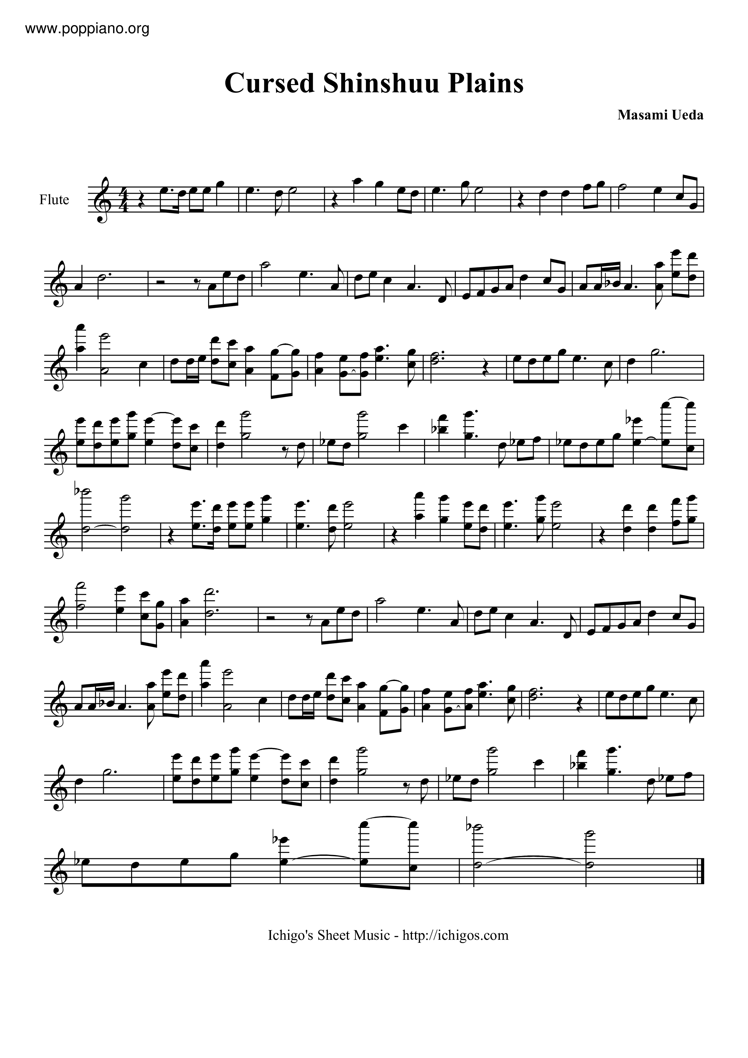 kami-Cursed Shinshuu Plains Sheet Music pdf, - Free Score Download ★