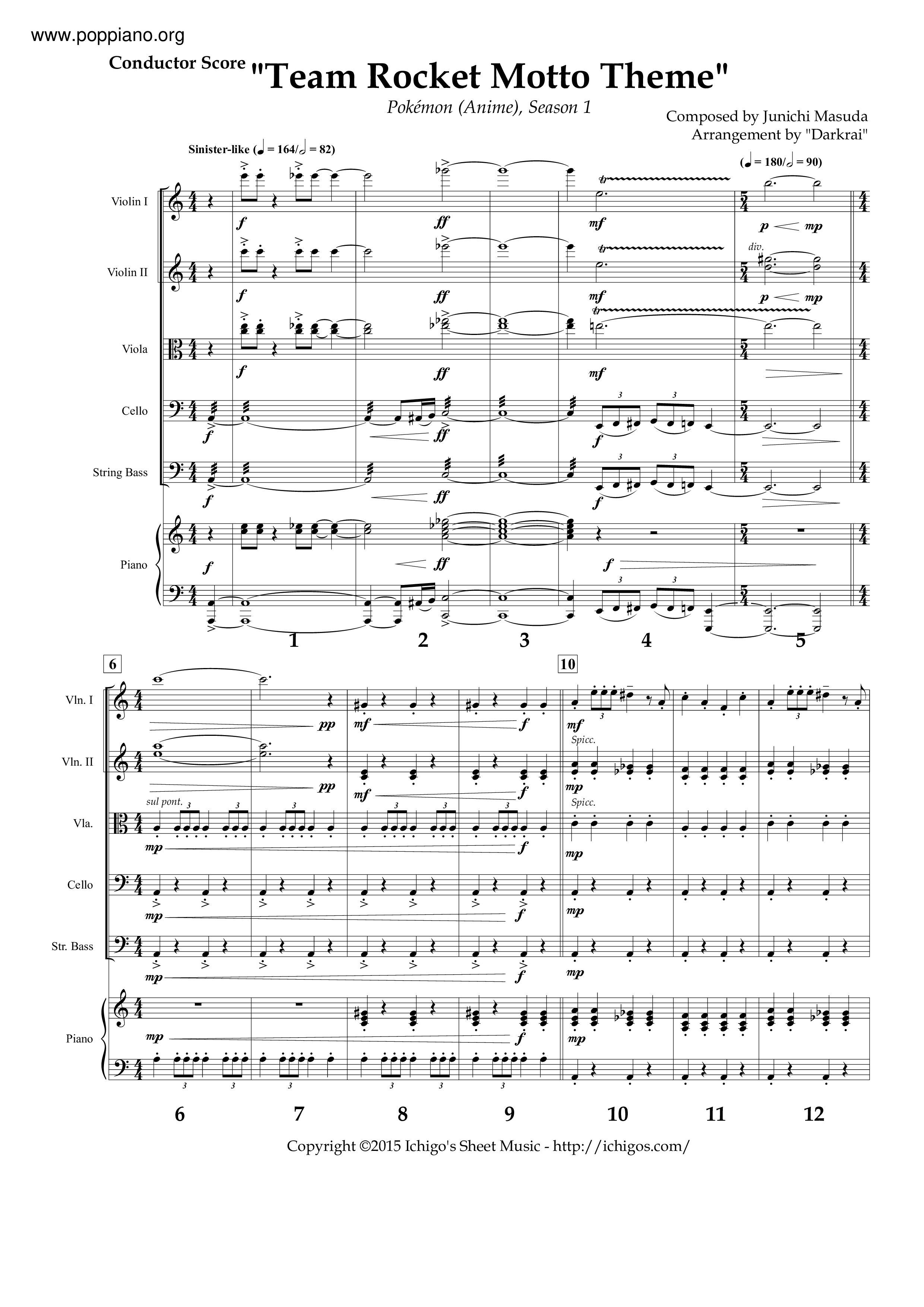 Pokémon-Team Rocket Motto Theme Sheet Music pdf, - Free Score Download ★
