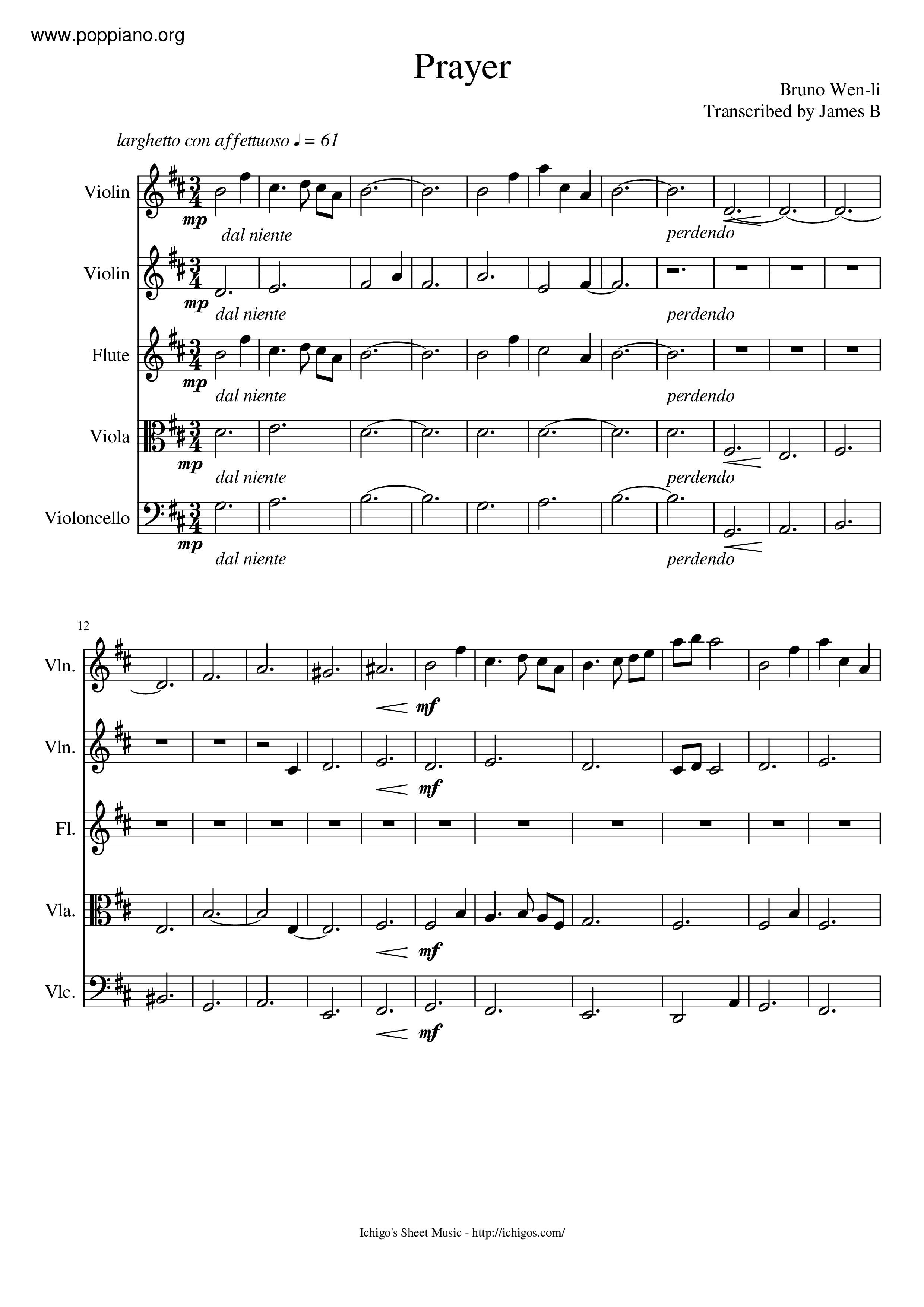 Yosuga no Sora-Prayer Sheet Music pdf, - Free Score Download ★