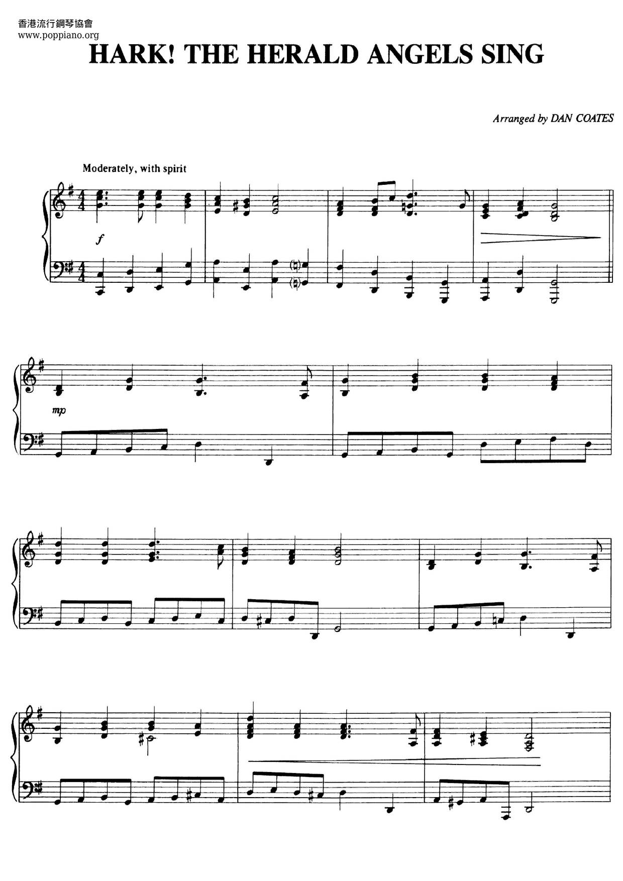 Christmas-Hark! The Herald Angels Sing Sheet Music pdf, - Free Score ...