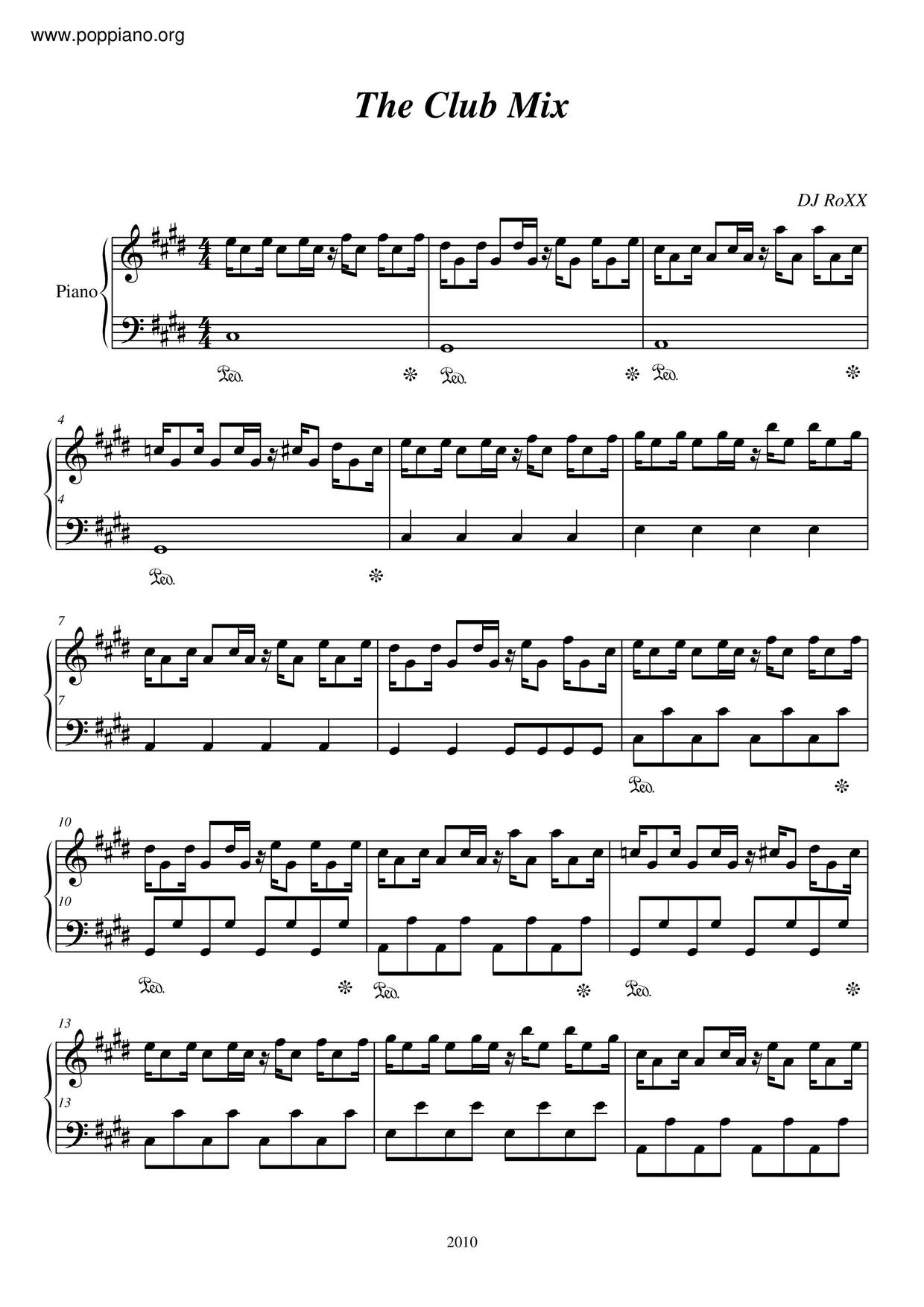 Dj Roxx-The Club Mix Sheet Music pdf, - Free Score Download ★