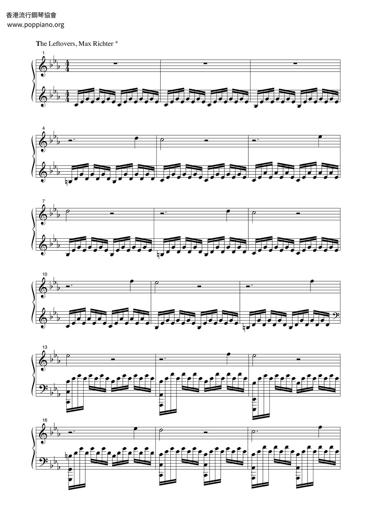 Max Richter-The Leftovers Sheet Music pdf, - Free Score Download ★