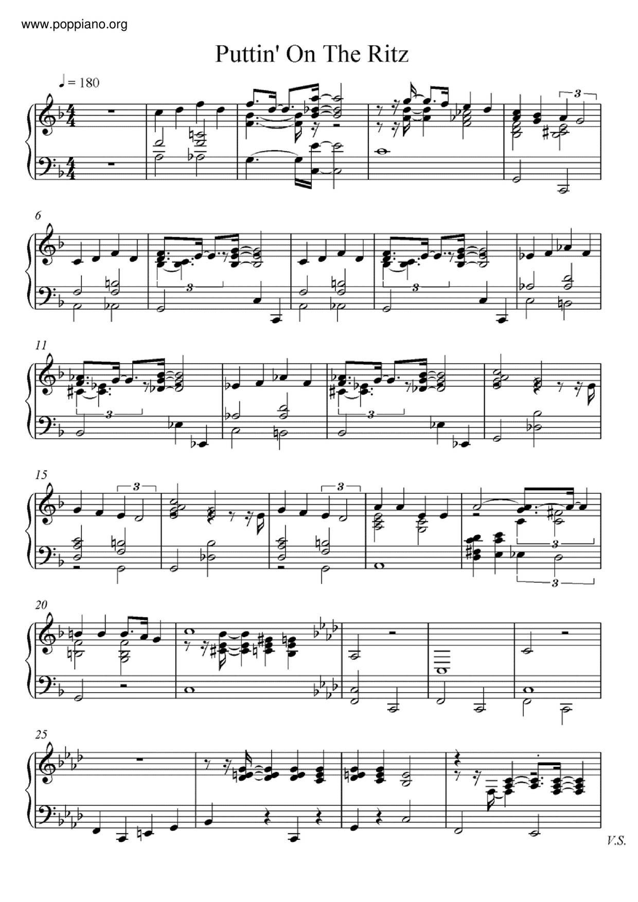 Taco-Puttin On The Ritz Sheet Music pdf, - Free Score Download ★