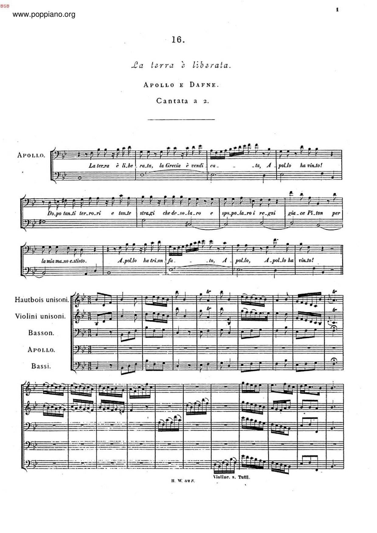 Georg Friedrich Handel-Apollo E Dafne, HWV 122 Sheet Music pdf, - Free ...
