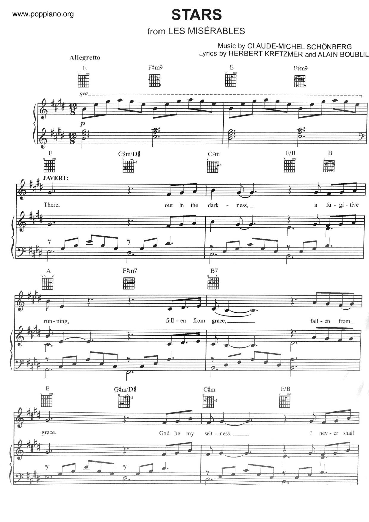 Les Miserables-Stars Sheet Music pdf, (レ・ミゼラブル) - Free Score Download ★