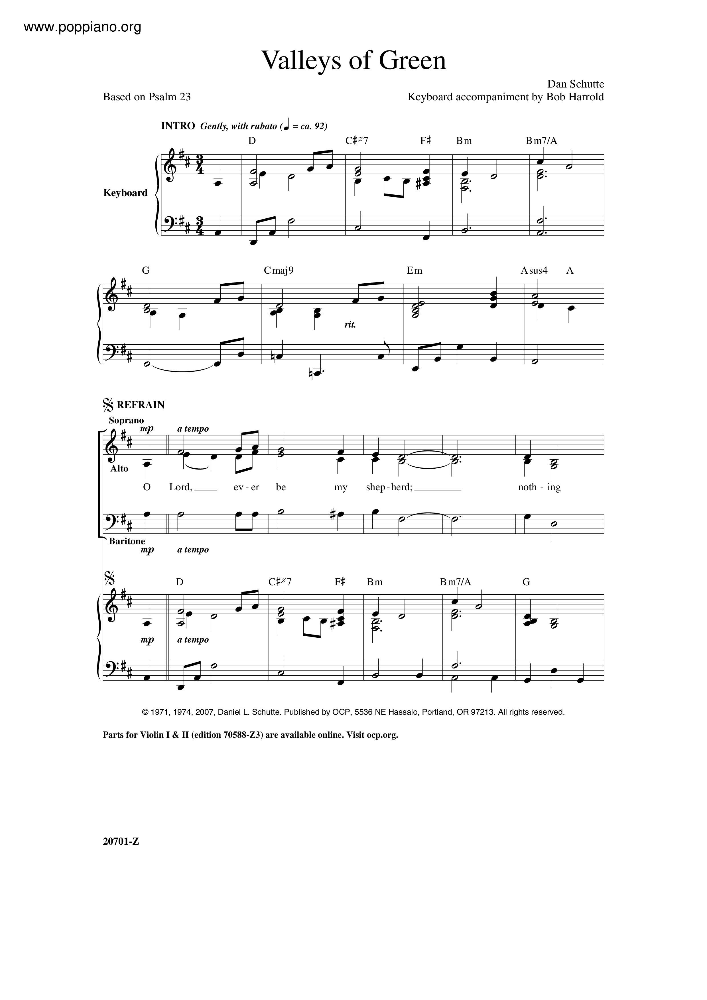 hymn-Valleys Of Green Sheet Music pdf, - Free Score Download ★