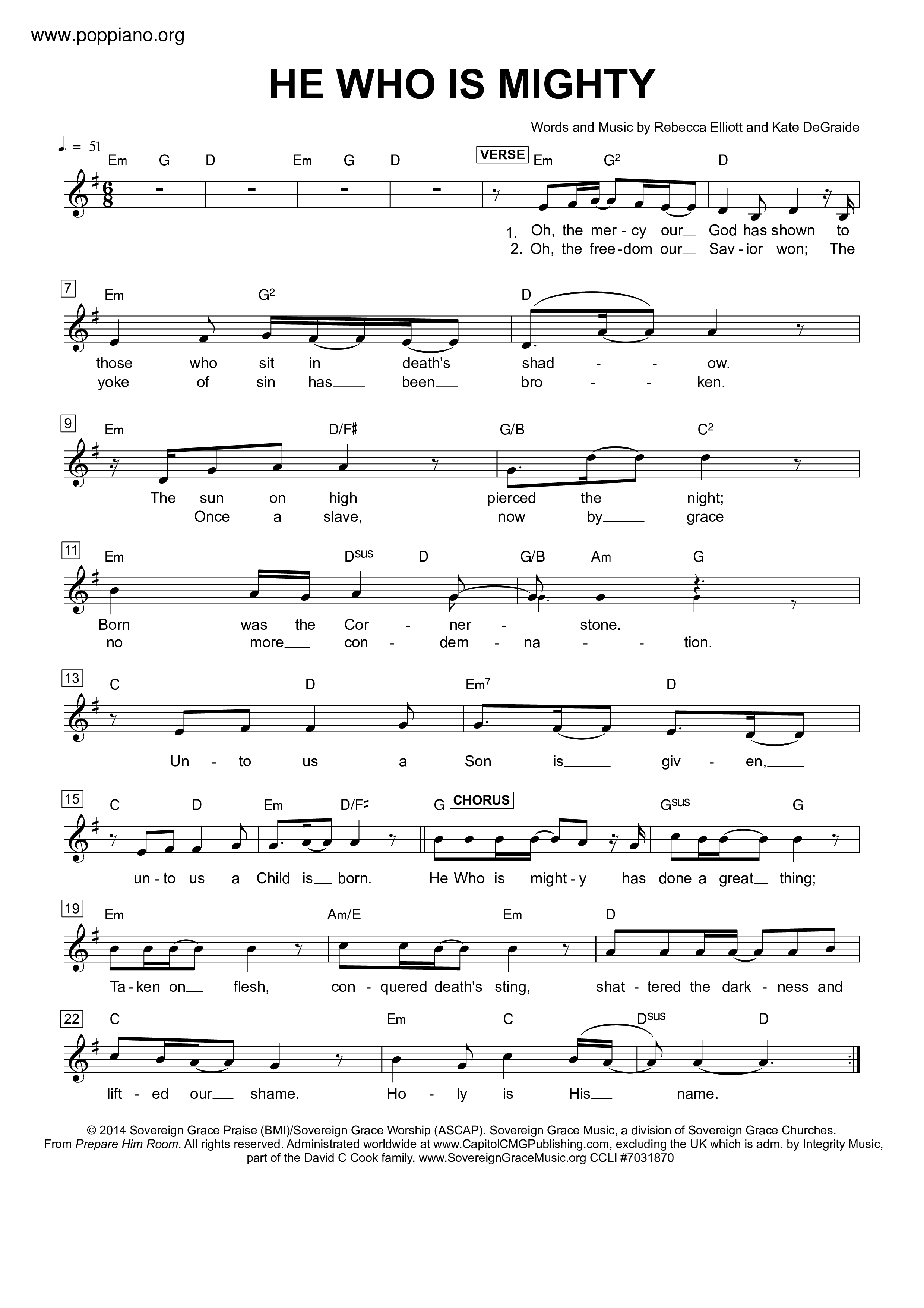 hymn-He Who Is Mighty Sheet Music pdf, - Free Score Download ★