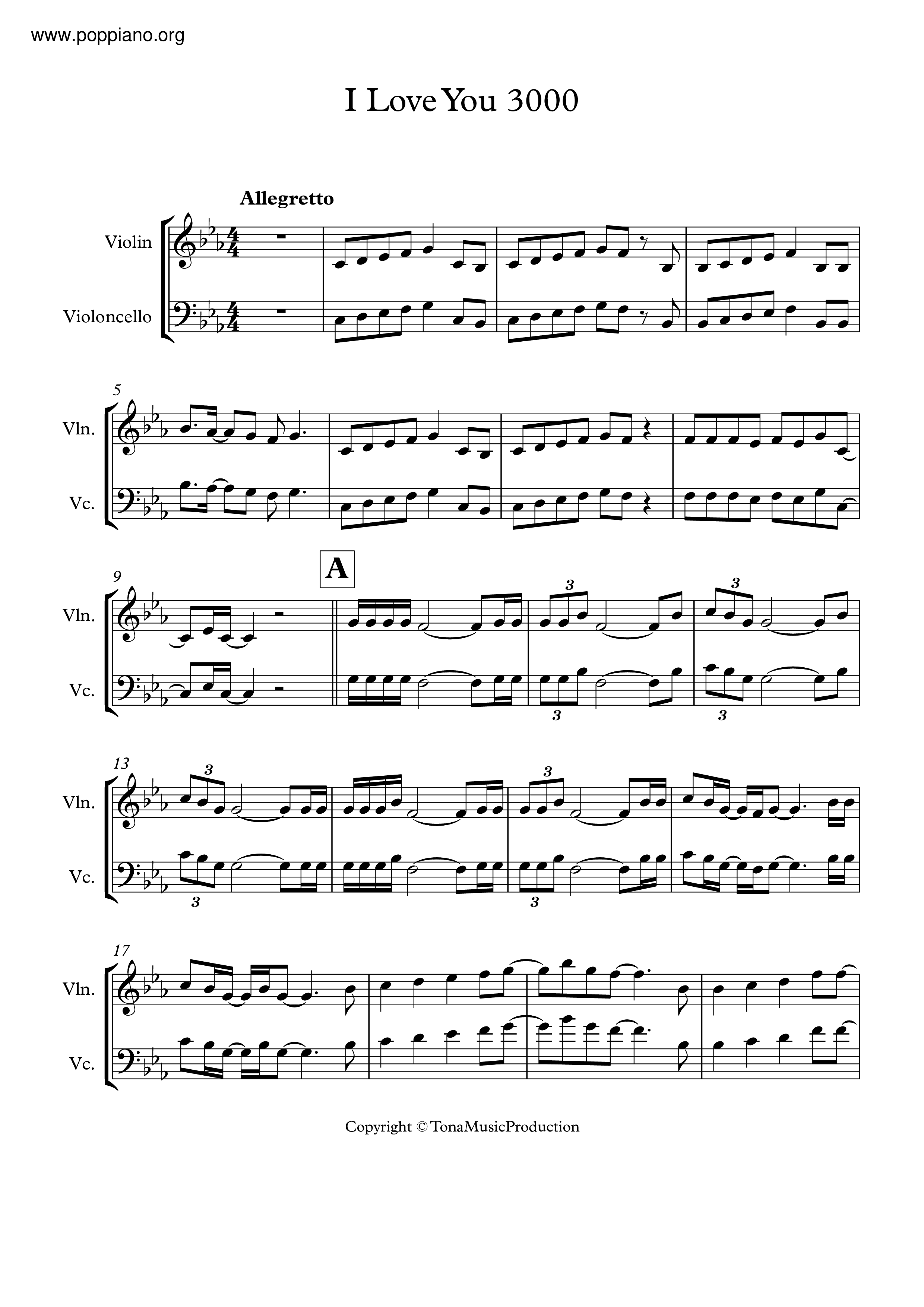 Stephanie Poetri-I Love You 3000 Violin Score pdf, - Free Score Download ★