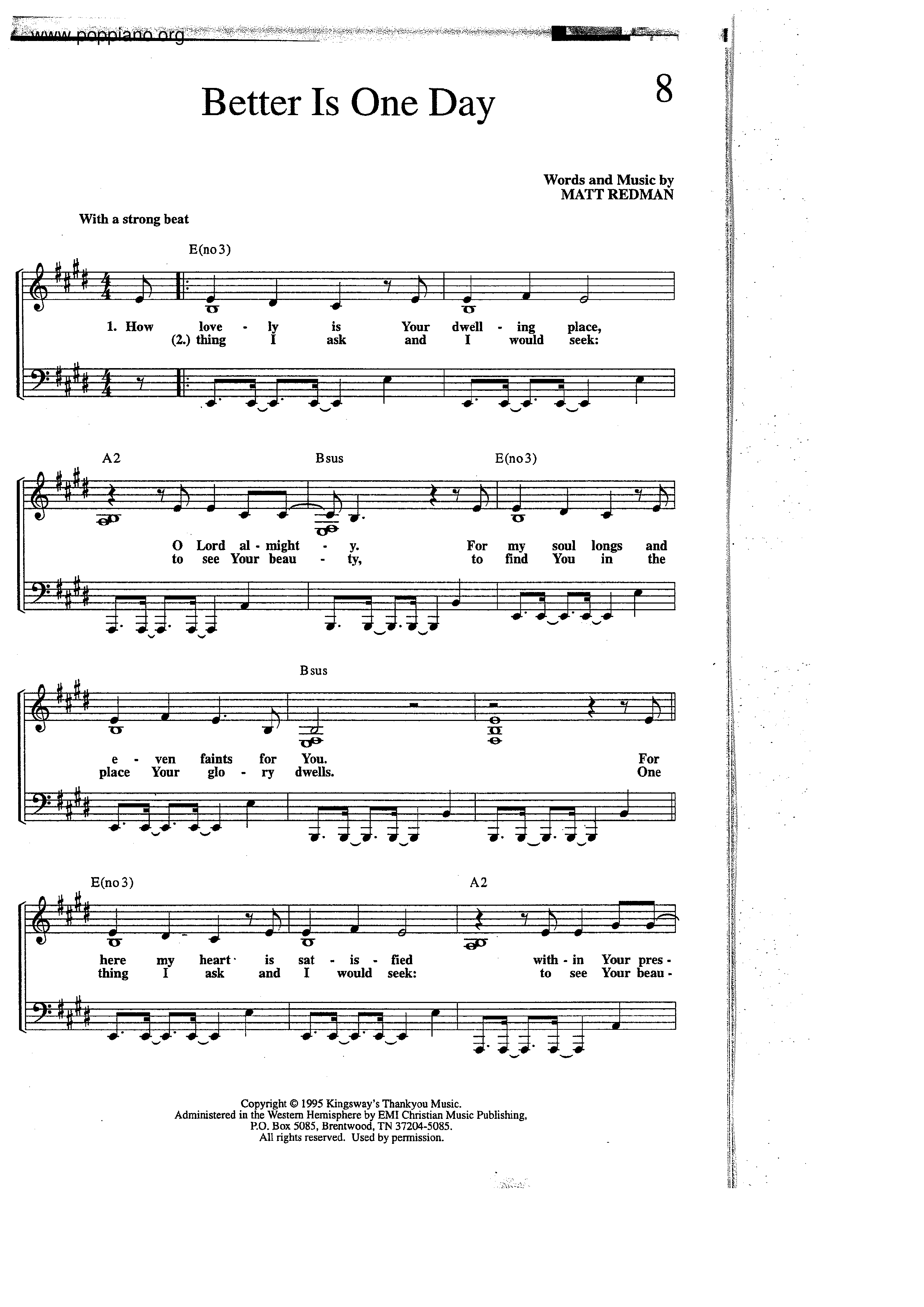hymn-Better Is One Day Sheet Music pdf, - Free Score Download ★