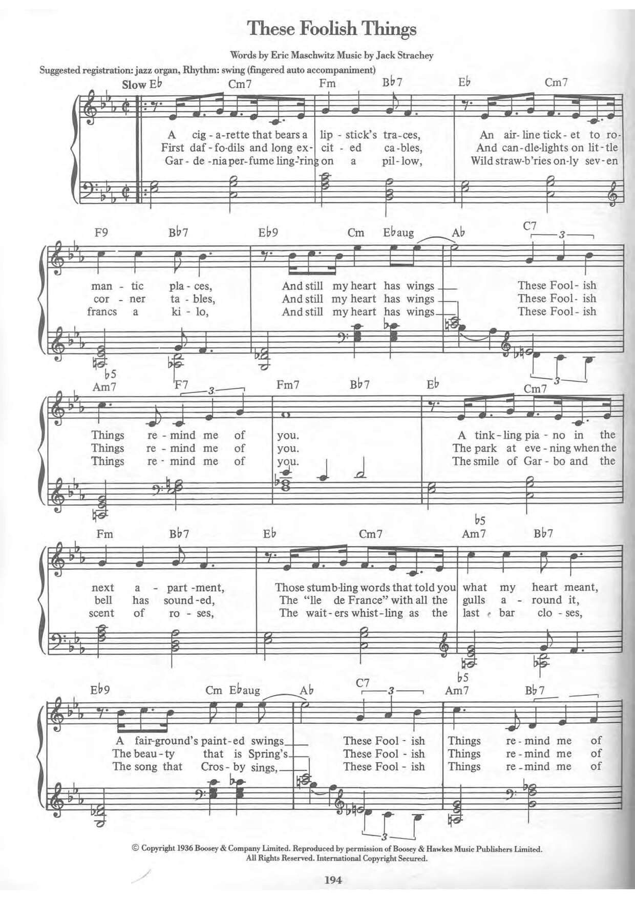 Various Artists-These Foolish Things Sheet Music pdf, - Free Score ...