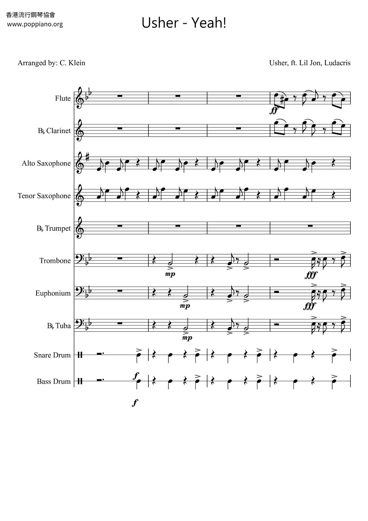 Usher-Yeah! Sheet Music pdf, - Free Score Download ★