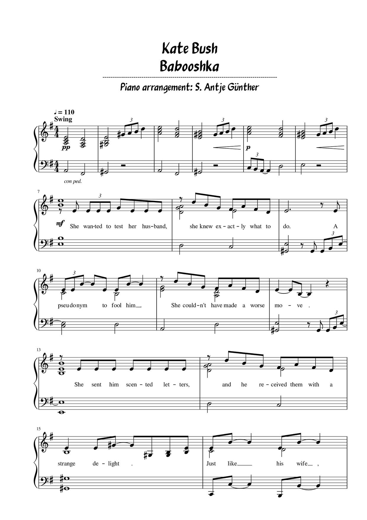 Piano Sheet Music Kate Bush at Tracy Mccoy blog
