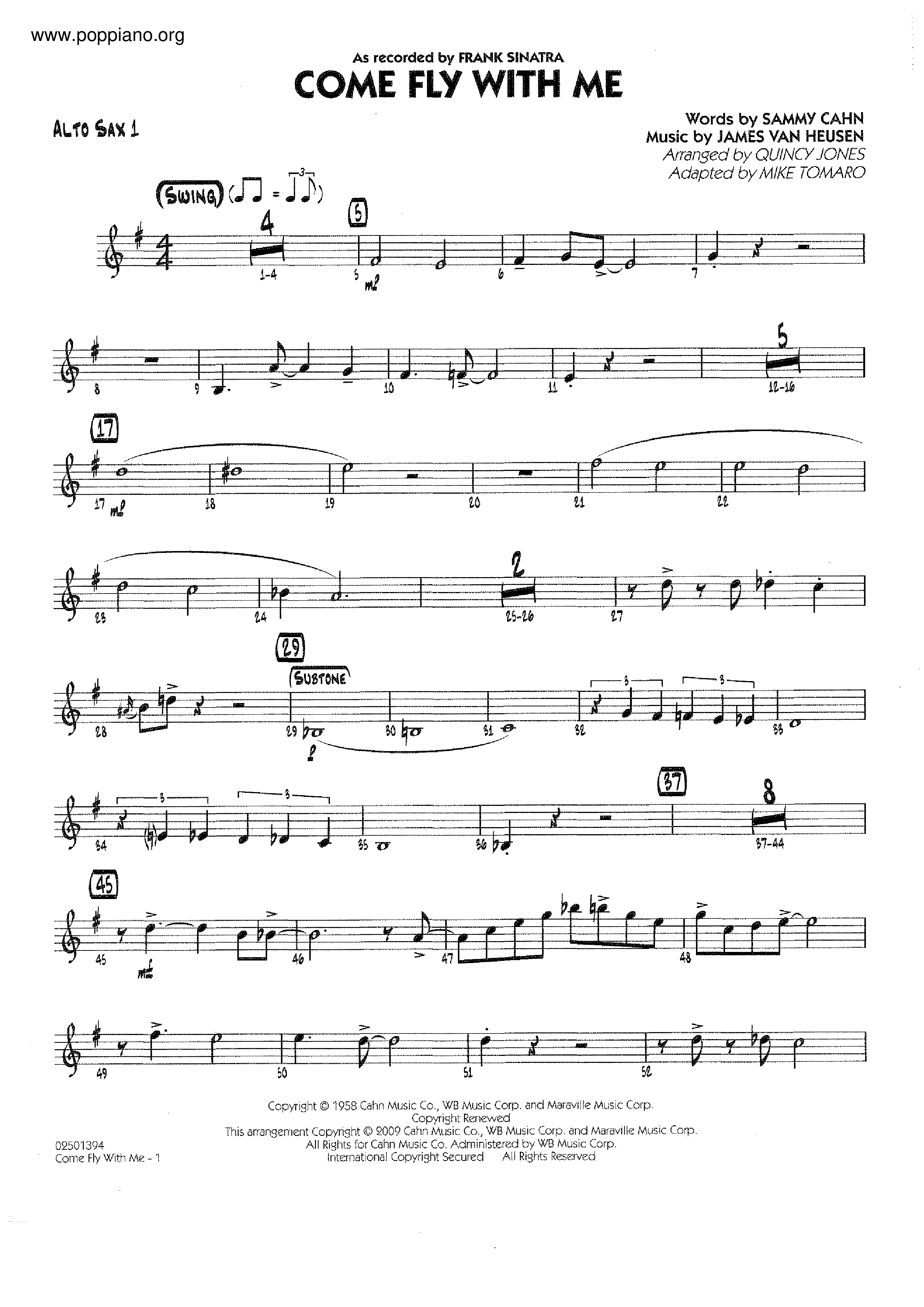 George Gershwin-Come Fly With Me Sheet Music pdf, - Free Score Download ★