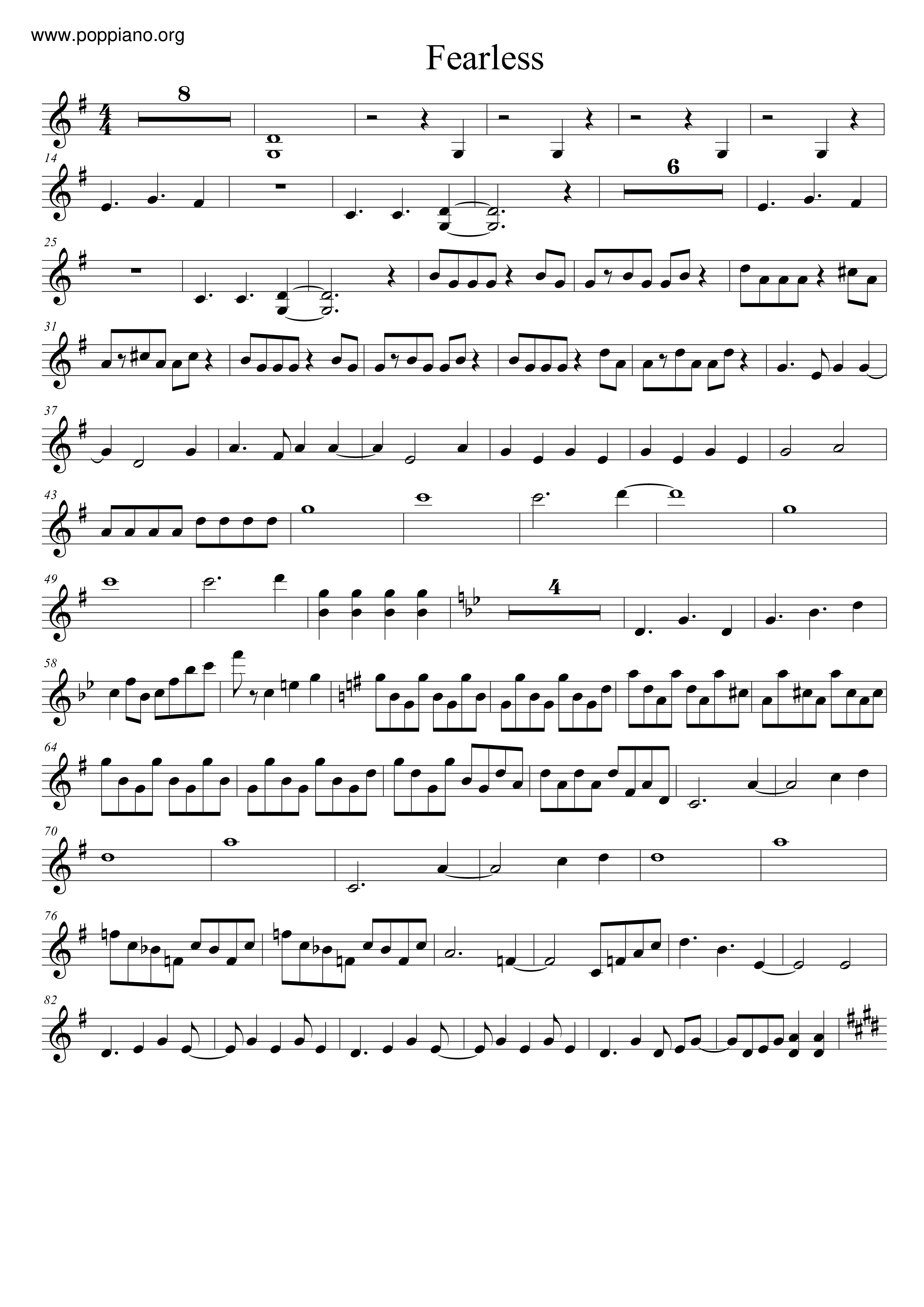 Erika Henningsen-Fearless Violin Score pdf, - Free Score Download ★