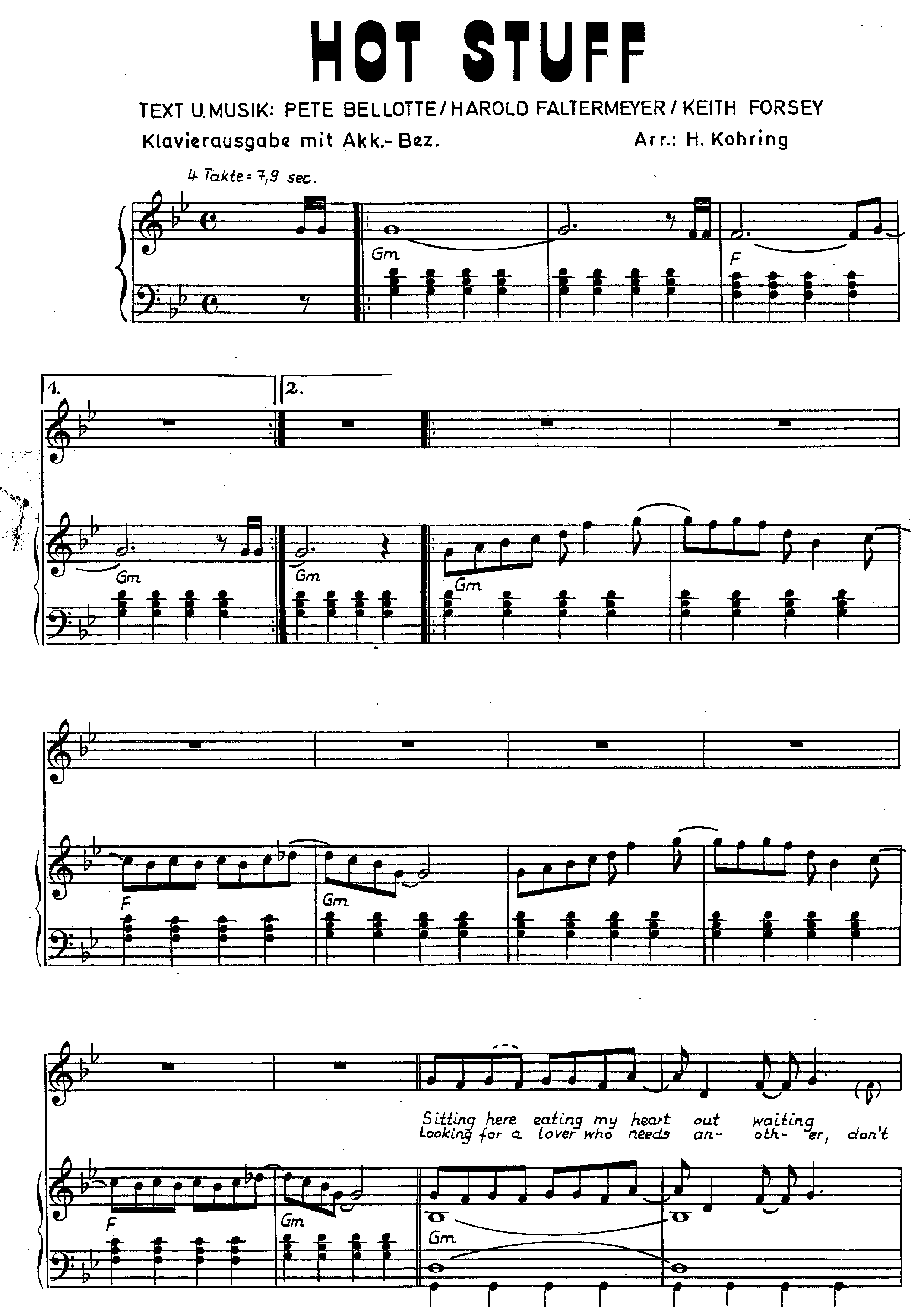 Donna Summer-Hot Stuff Sheet Music pdf, - Free Score Download ★