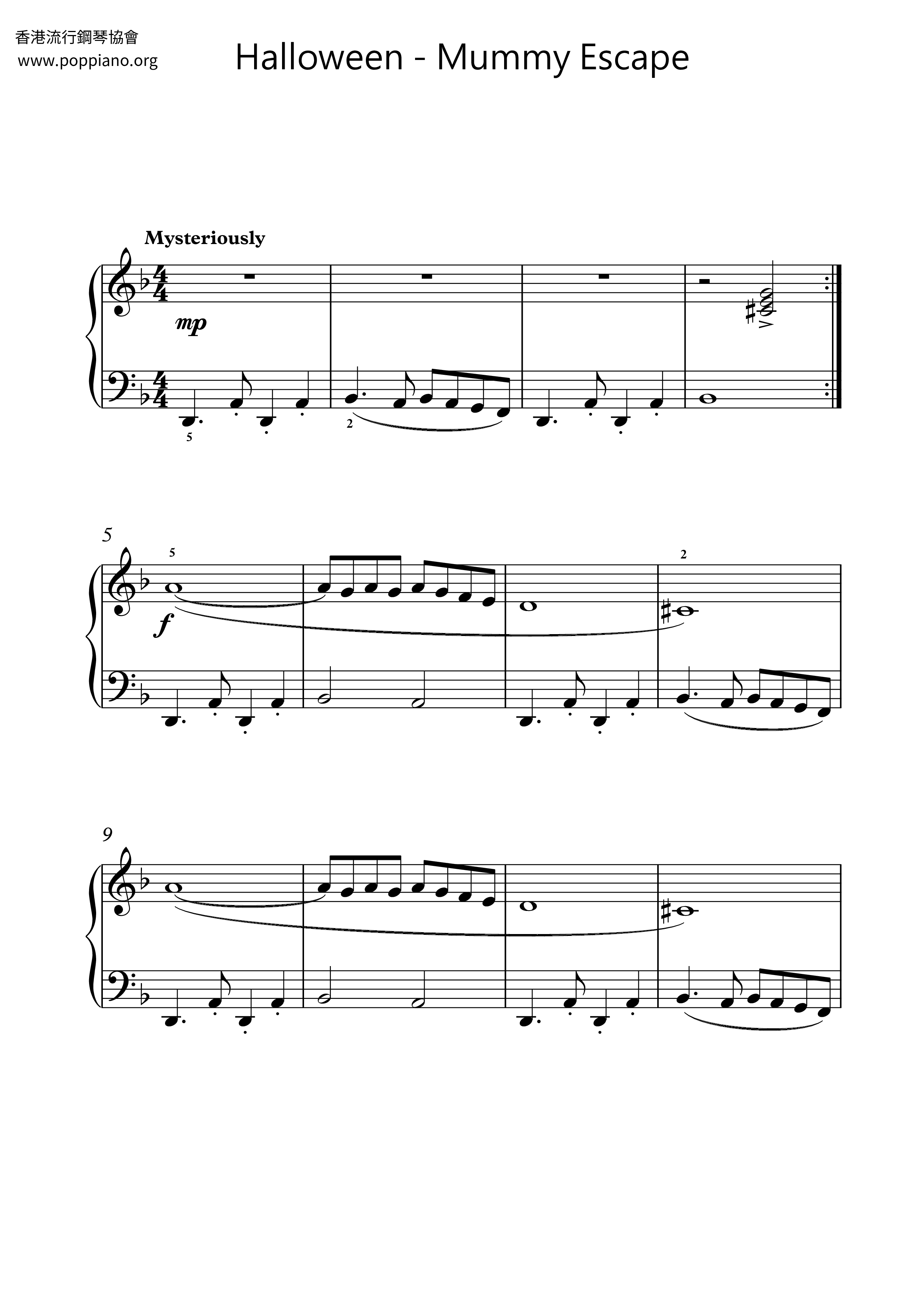 Halloween-Mummy Escape Sheet Music pdf, - Free Score Download ★