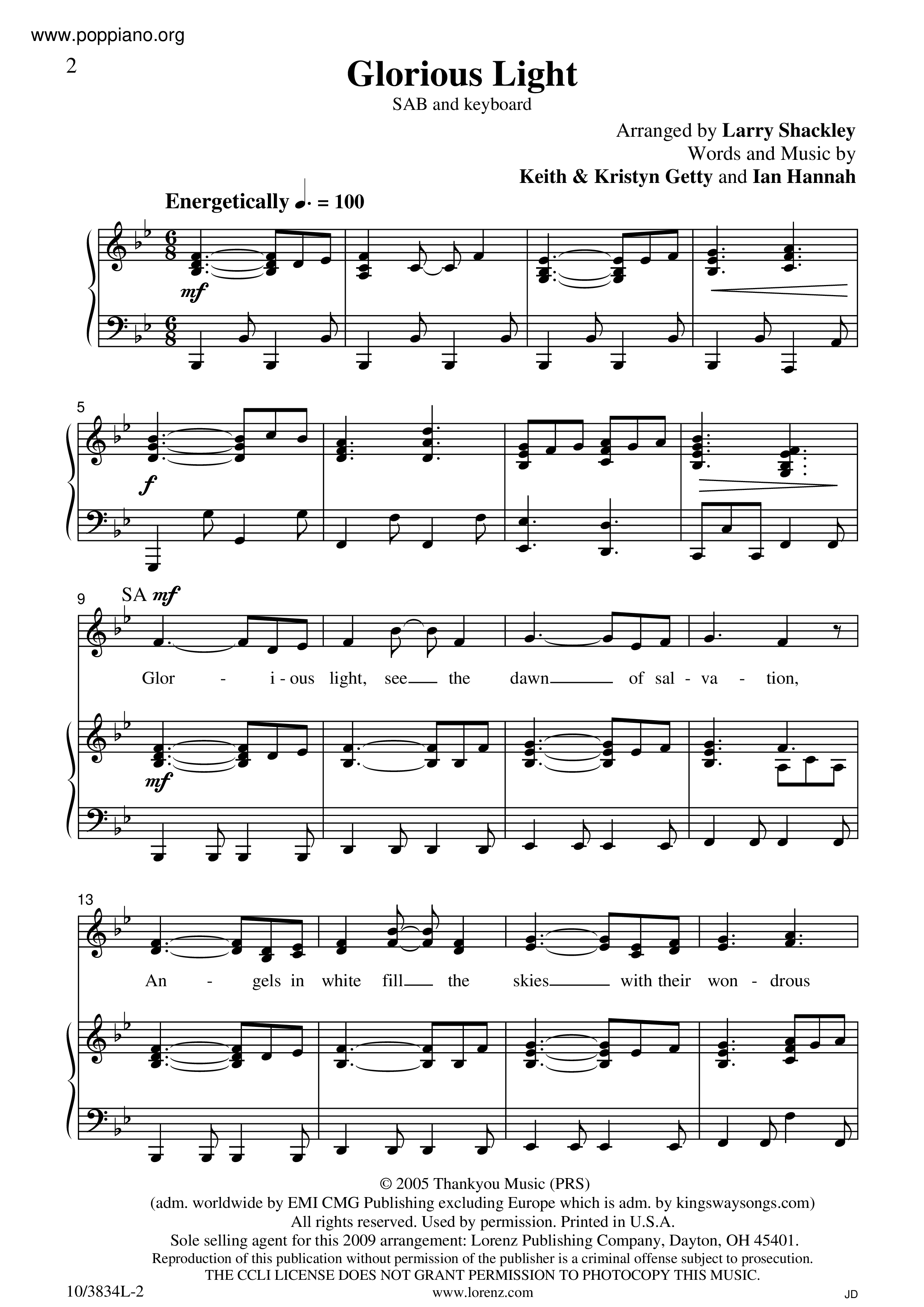 hymn-Glorious Light Sheet Music pdf, - Free Score Download ★