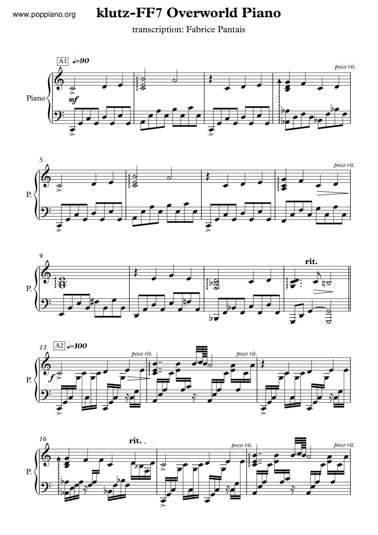 Final Fantasy Vii-Main Theme/Overworld Sheet Music pdf, - Free Score ...