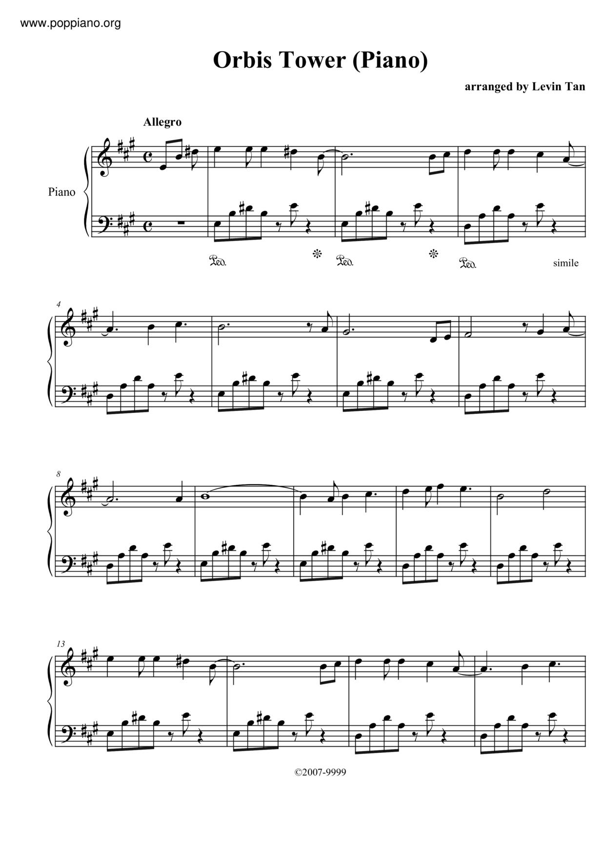 game-Maplestory - Orbis Tower Sheet Music pdf, (ビデオゲームの歌) - Free Score ...