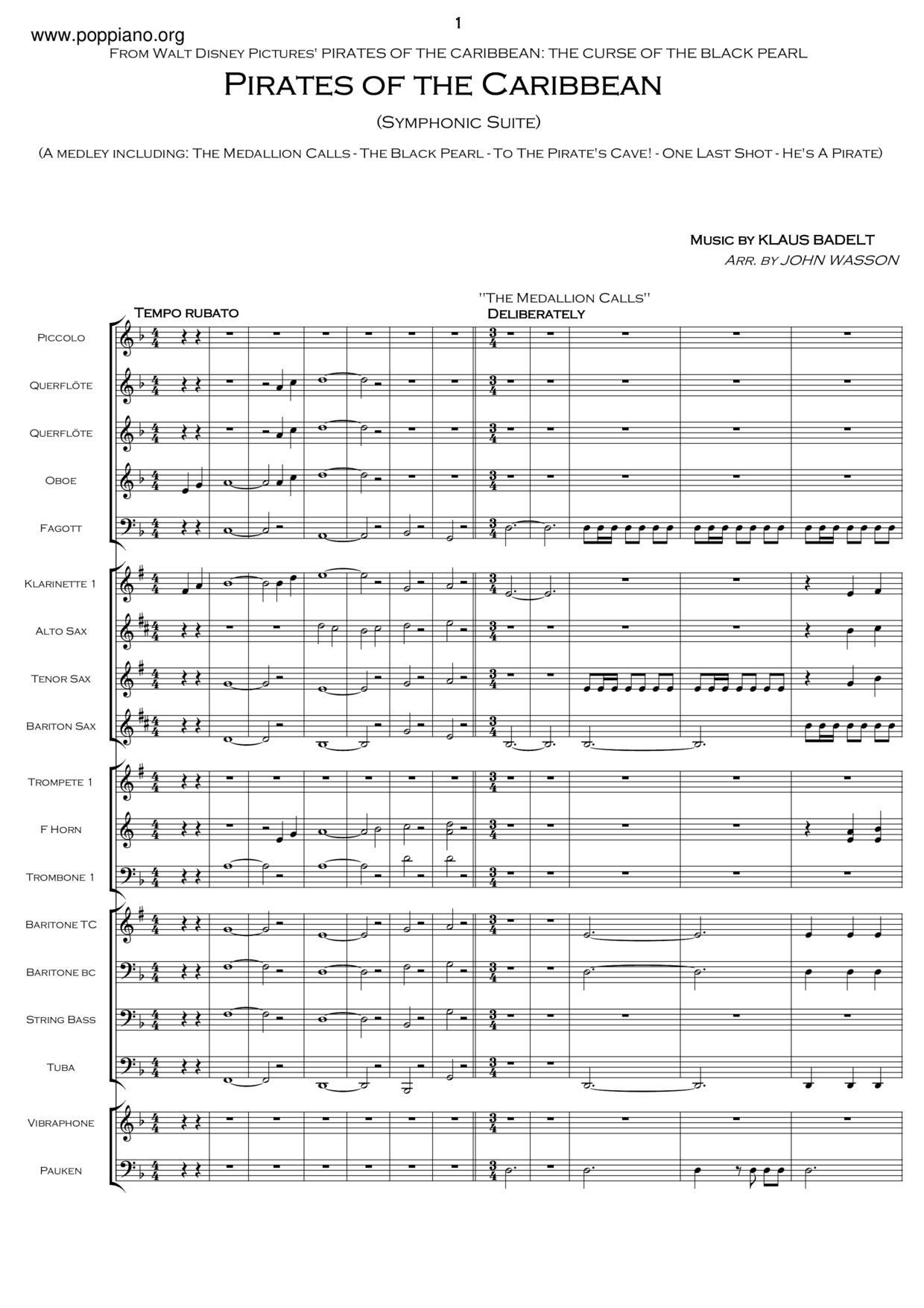 Hymn-Pirates Of The Caribbean Medley Sheet Music pdf, - Free Score ...