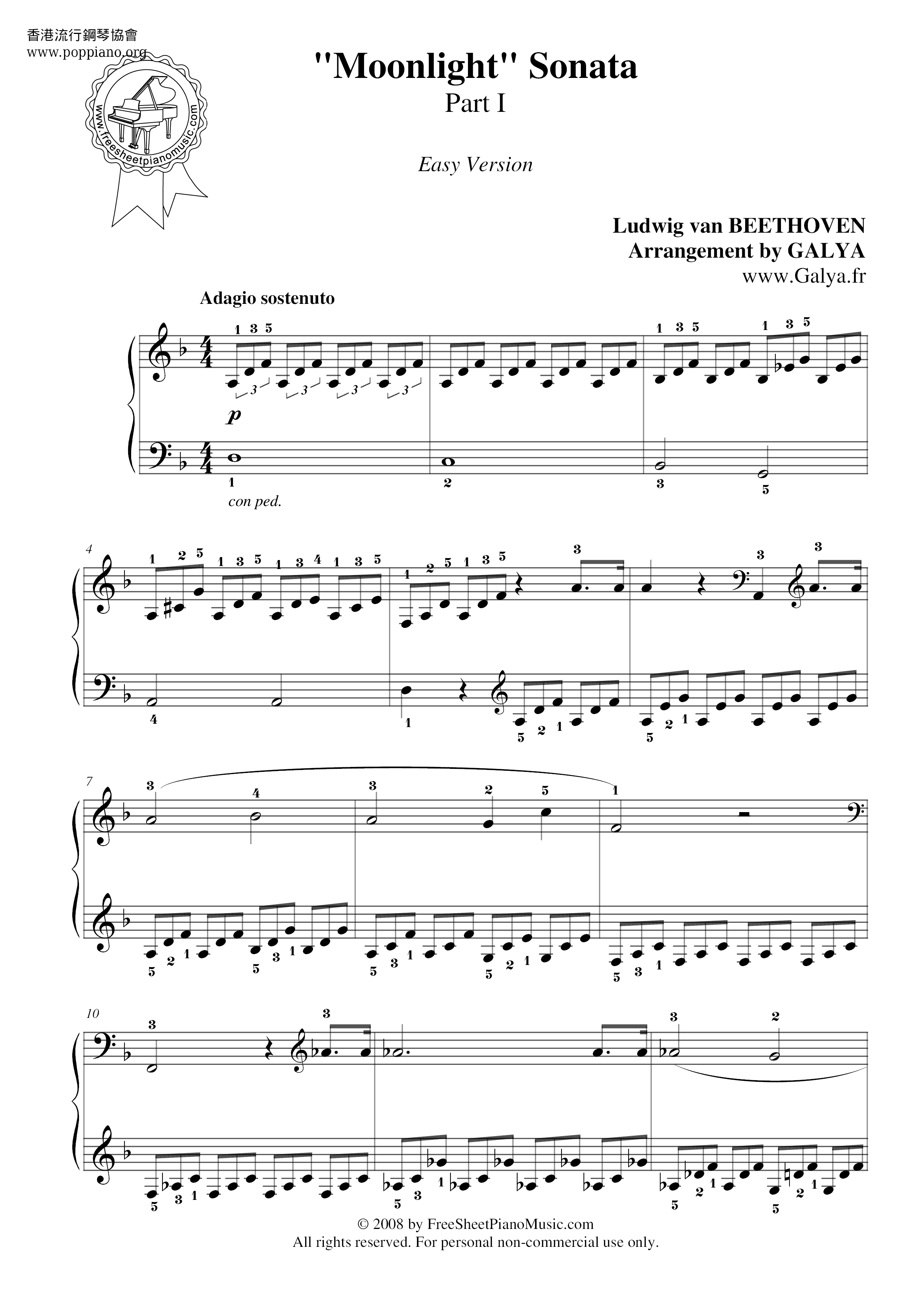 Ludwig Van Beethoven-Sonata No. 14 Moonlight in C-Sharp Minor, Op. 27 No. 2: I. Adagio sostenuto ...