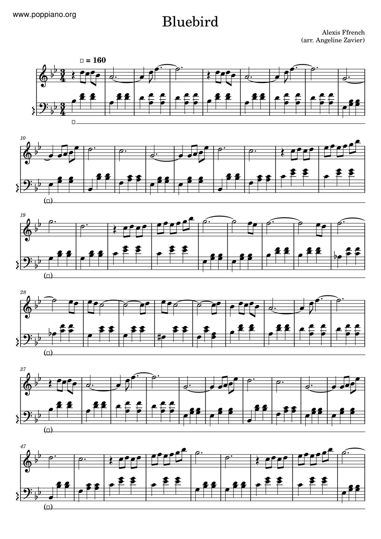 ★Leon Russell - Bluebird ピアノ譜pdf- 香港ポップピアノ協会 無料PDF楽譜ダウンロード gakufu