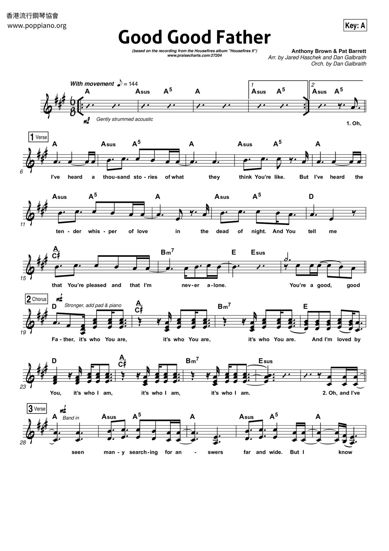 ★詩歌 - Good Good Father ピアノ譜pdf- 香港ポップピアノ協会 無料PDF楽譜ダウンロード gakufu