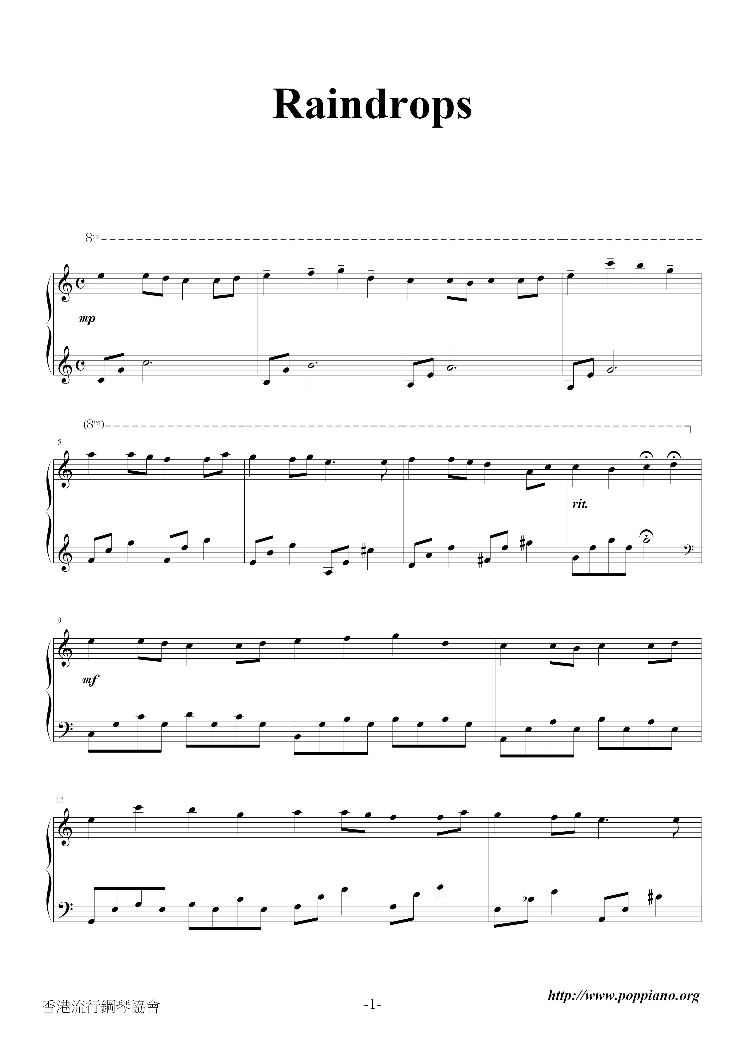 Kim Yoon-Raindrops Sheet Music pdf, - Free Score Download ★