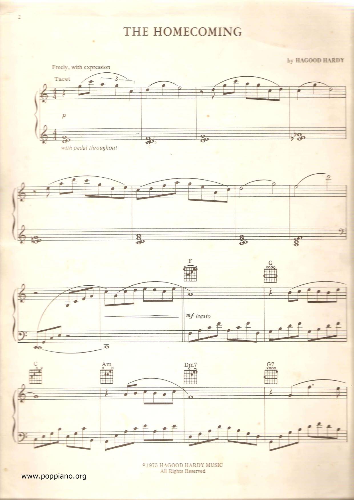 Hagood Hardy-The Homecoming Sheet Music pdf, - Free Score Download ★