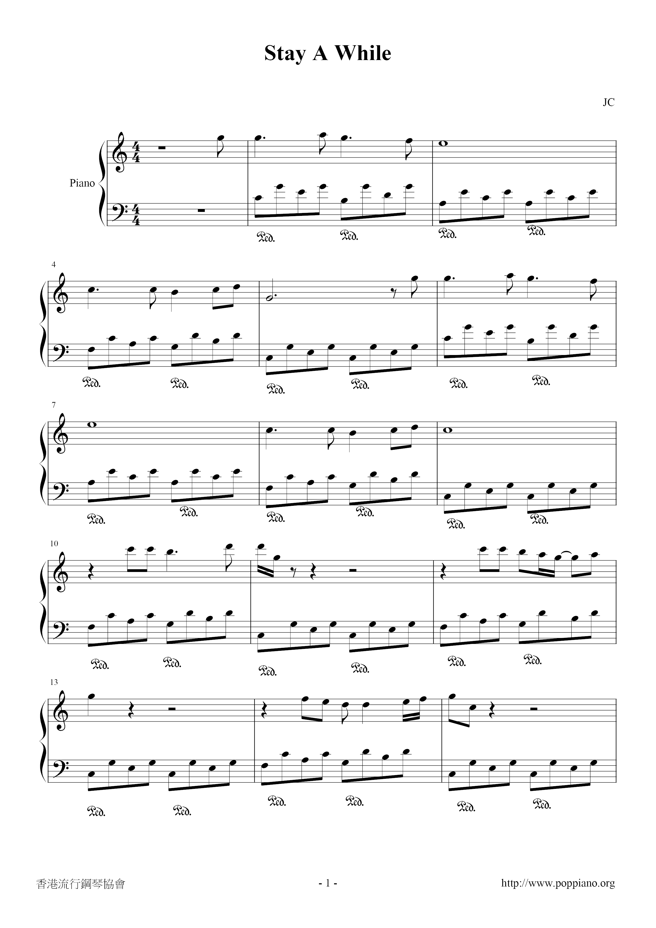 The Bells-Stay Awhile Sheet Music pdf, - Free Score Download ★