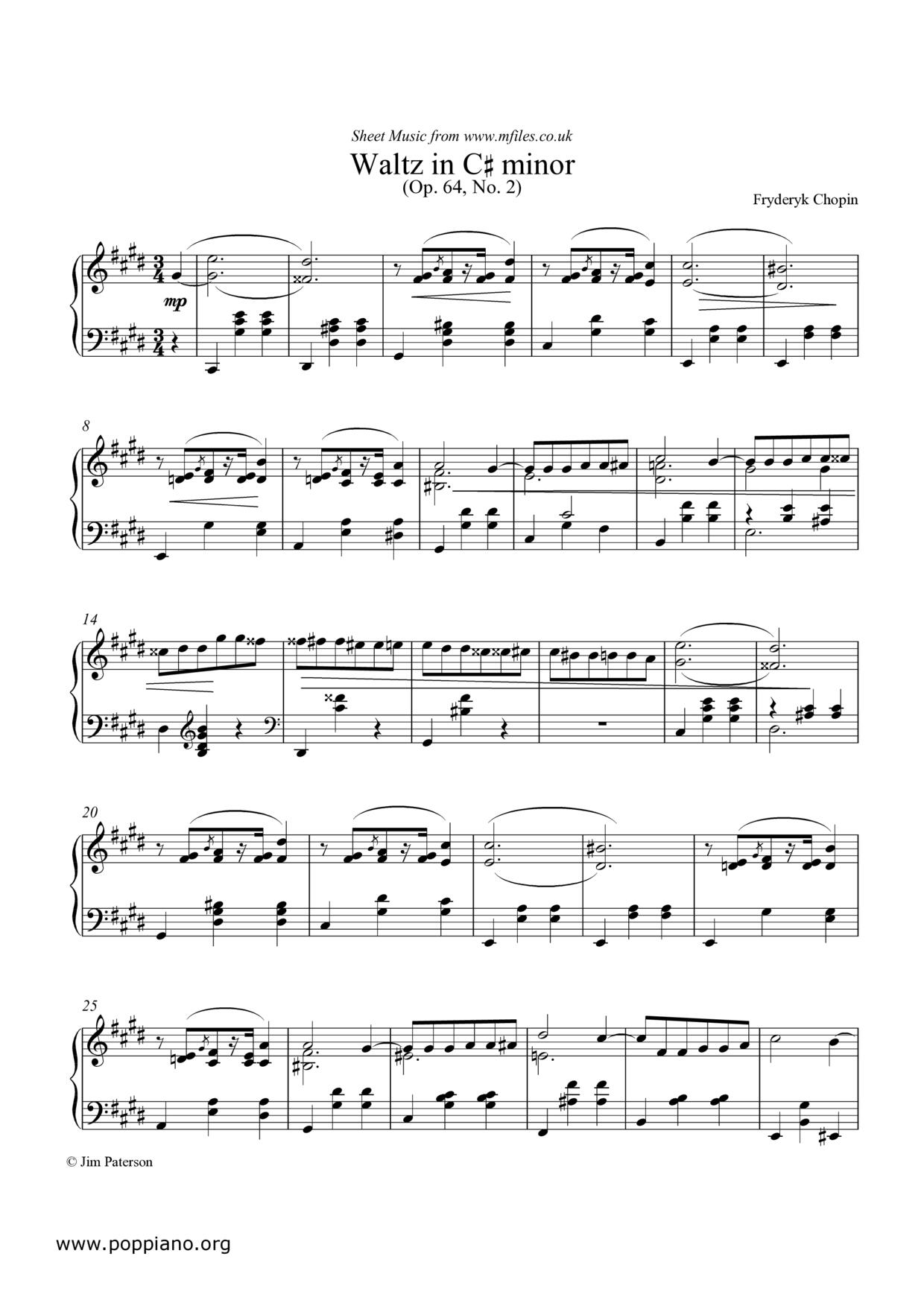 Chopin-Op.64-2, Waltz No.7 Secret That Cannot Be Said 2 Sheet Music pdf ...