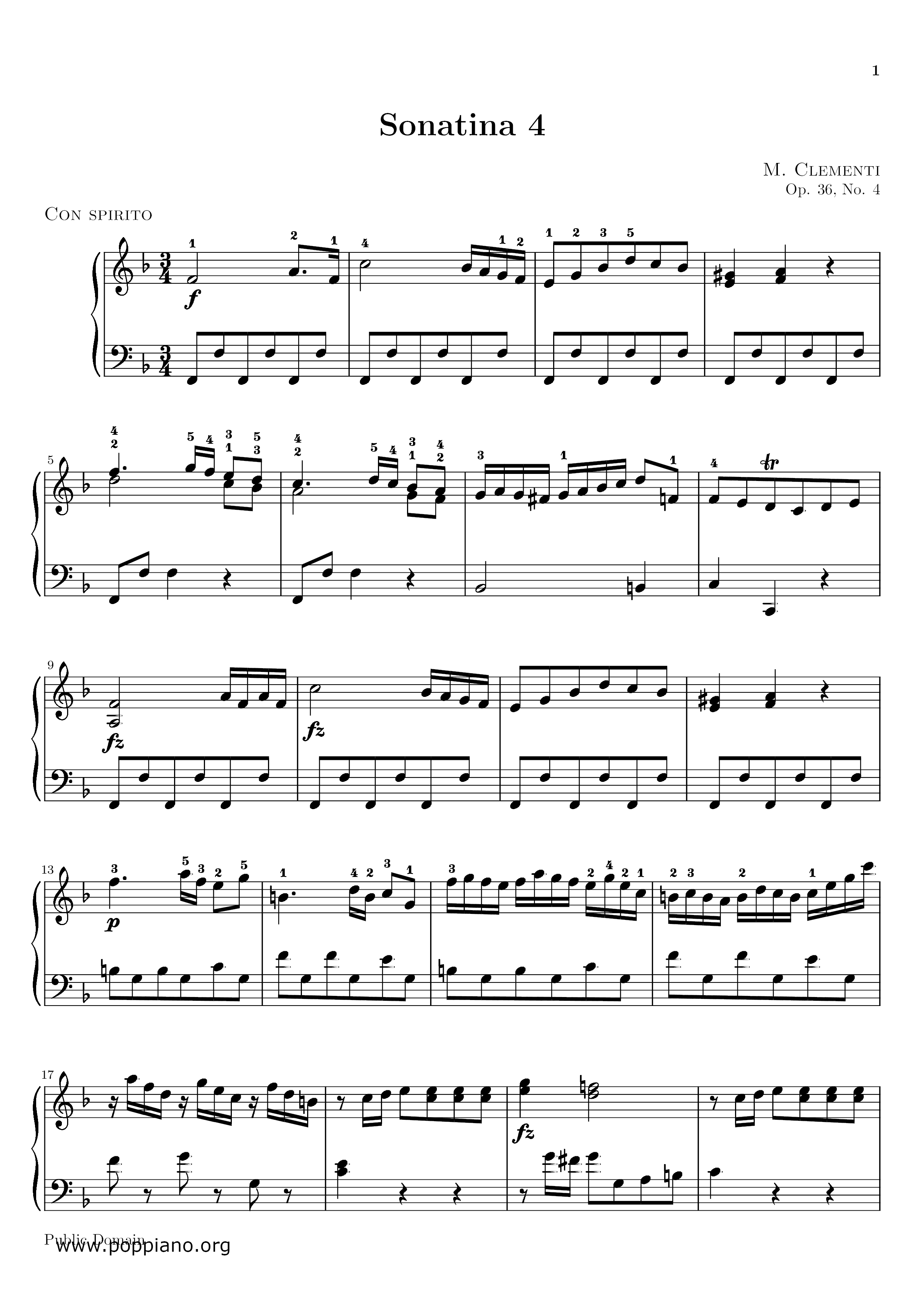 Clementi-Sonatina Op.36, No.4 Sheet Music pdf, - Free Score Download ★