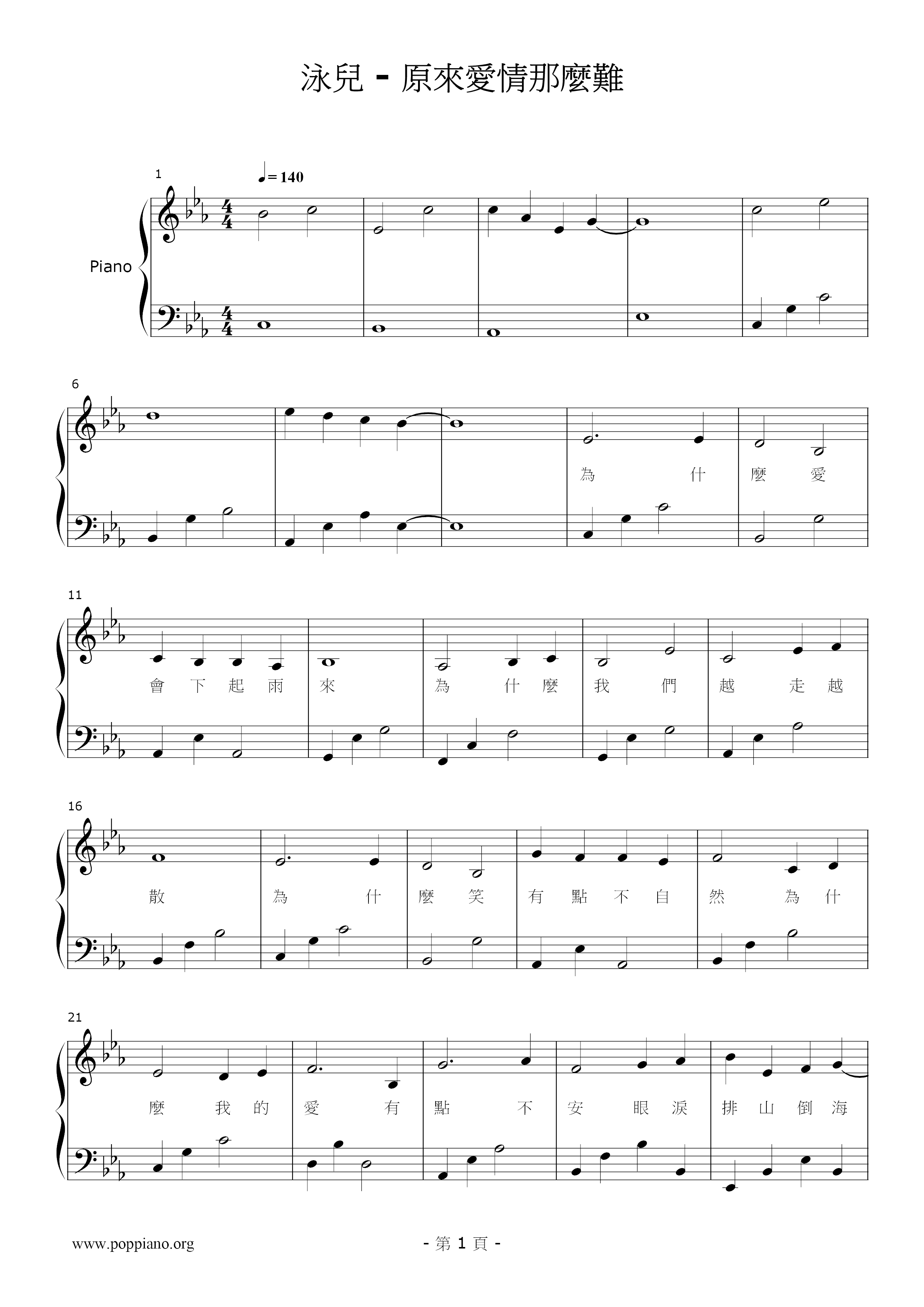 Vincy Chan-Love Is So Difficult Sheet Music pdf, - Free Score Download ★