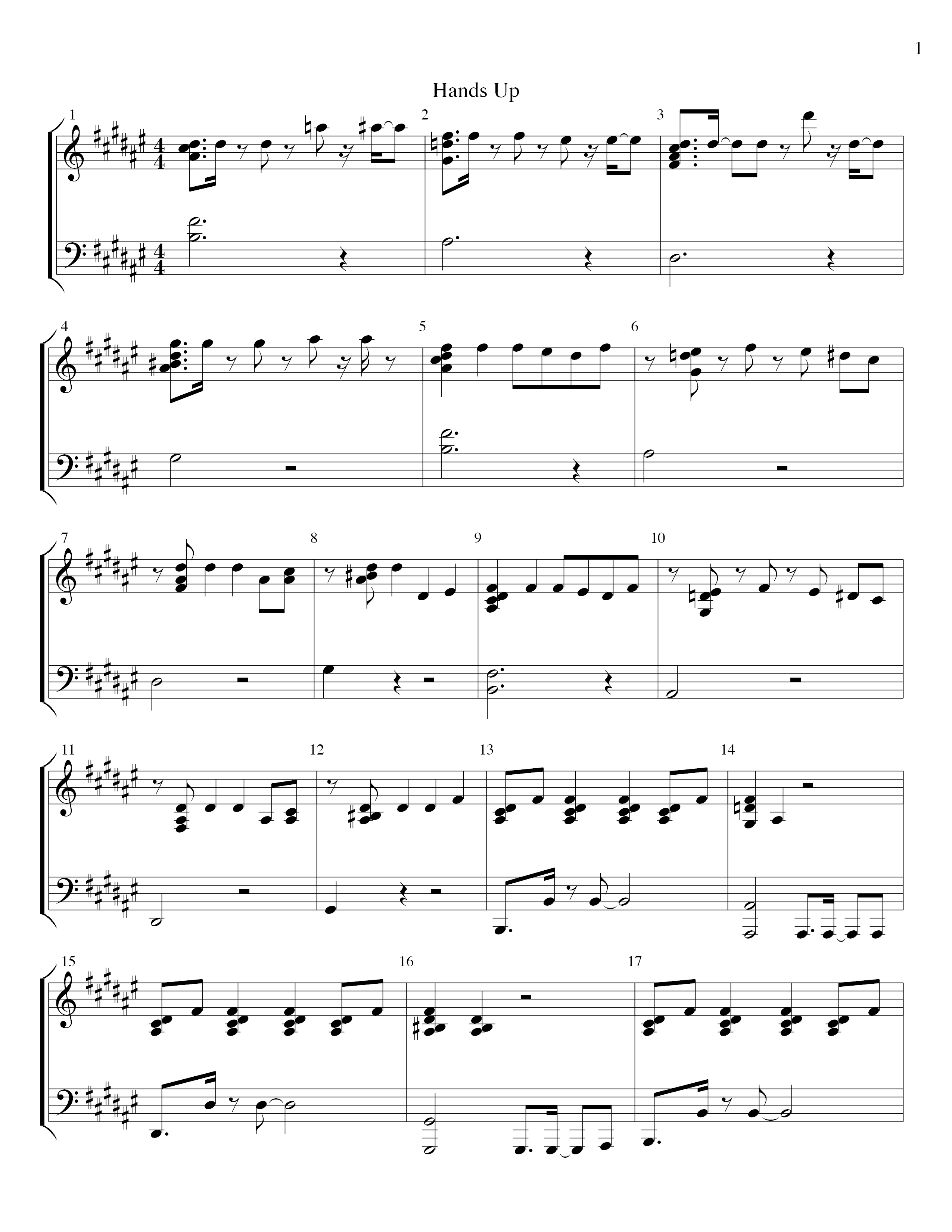 2pm-Hands Up Sheet Music pdf, - Free Score Download ★