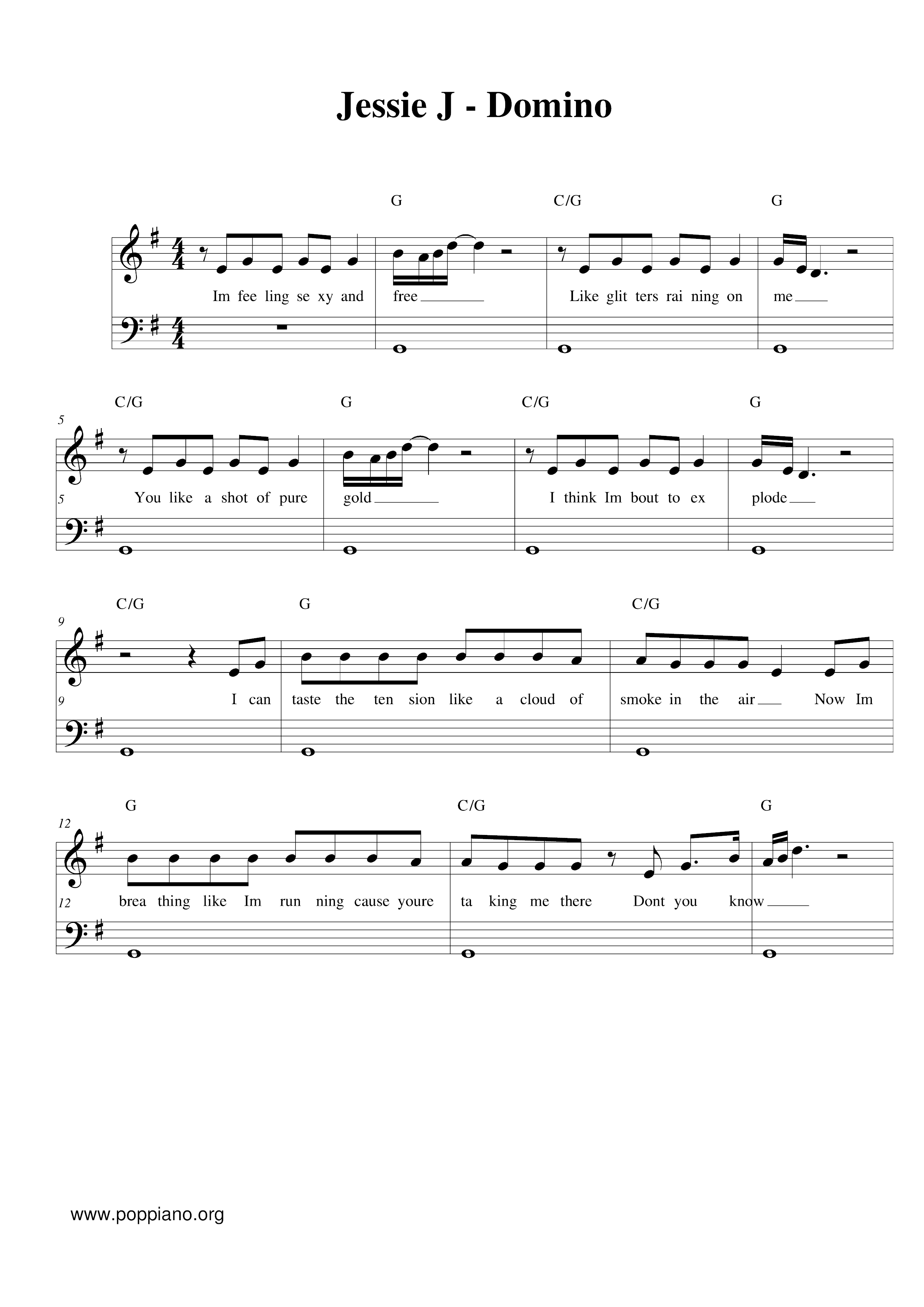 DominoAll Versions - Sheet Music / Piano Score Free PDF Download - HK ...